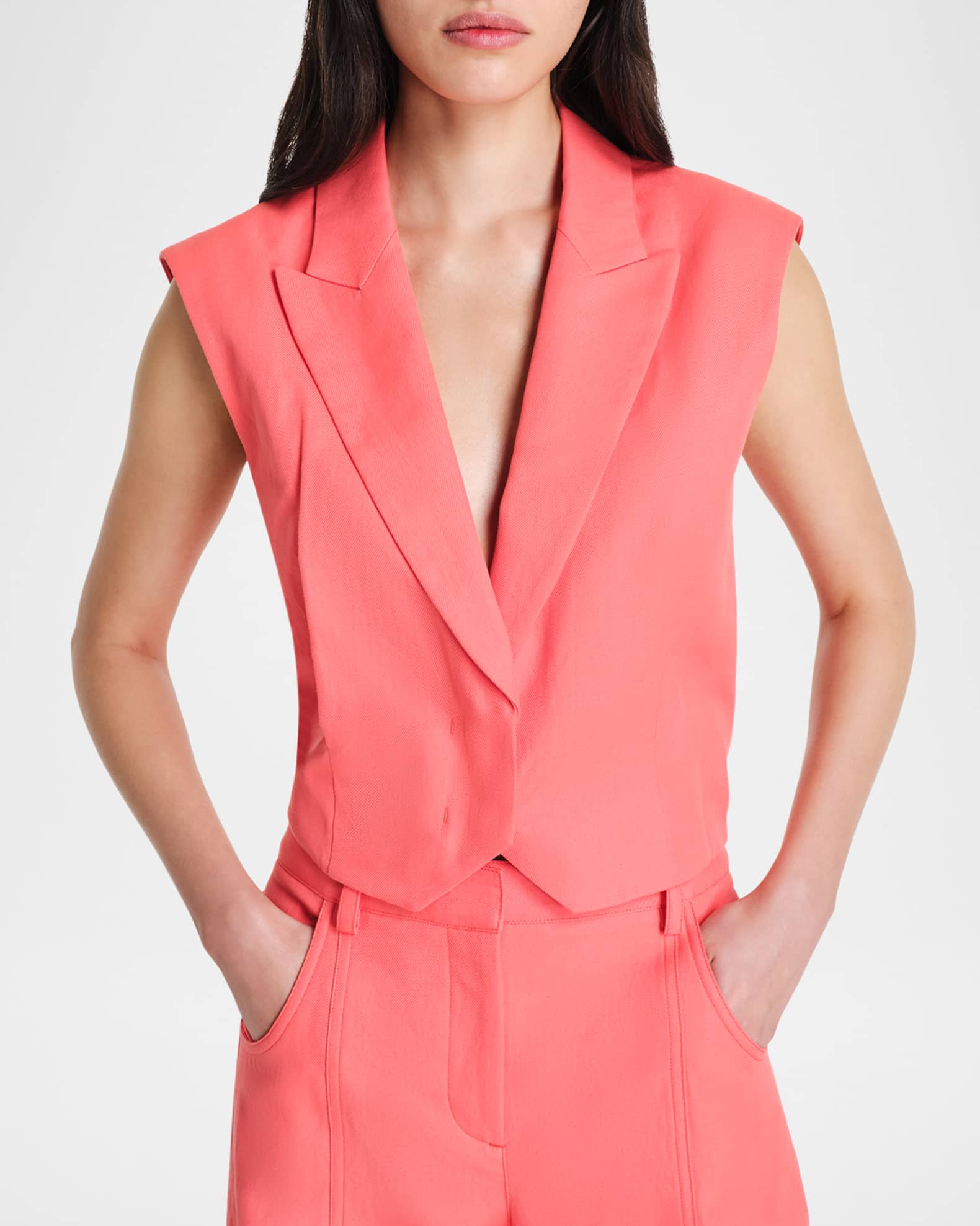 TWP Katie Cotton-Linen Vest | Neiman Marcus