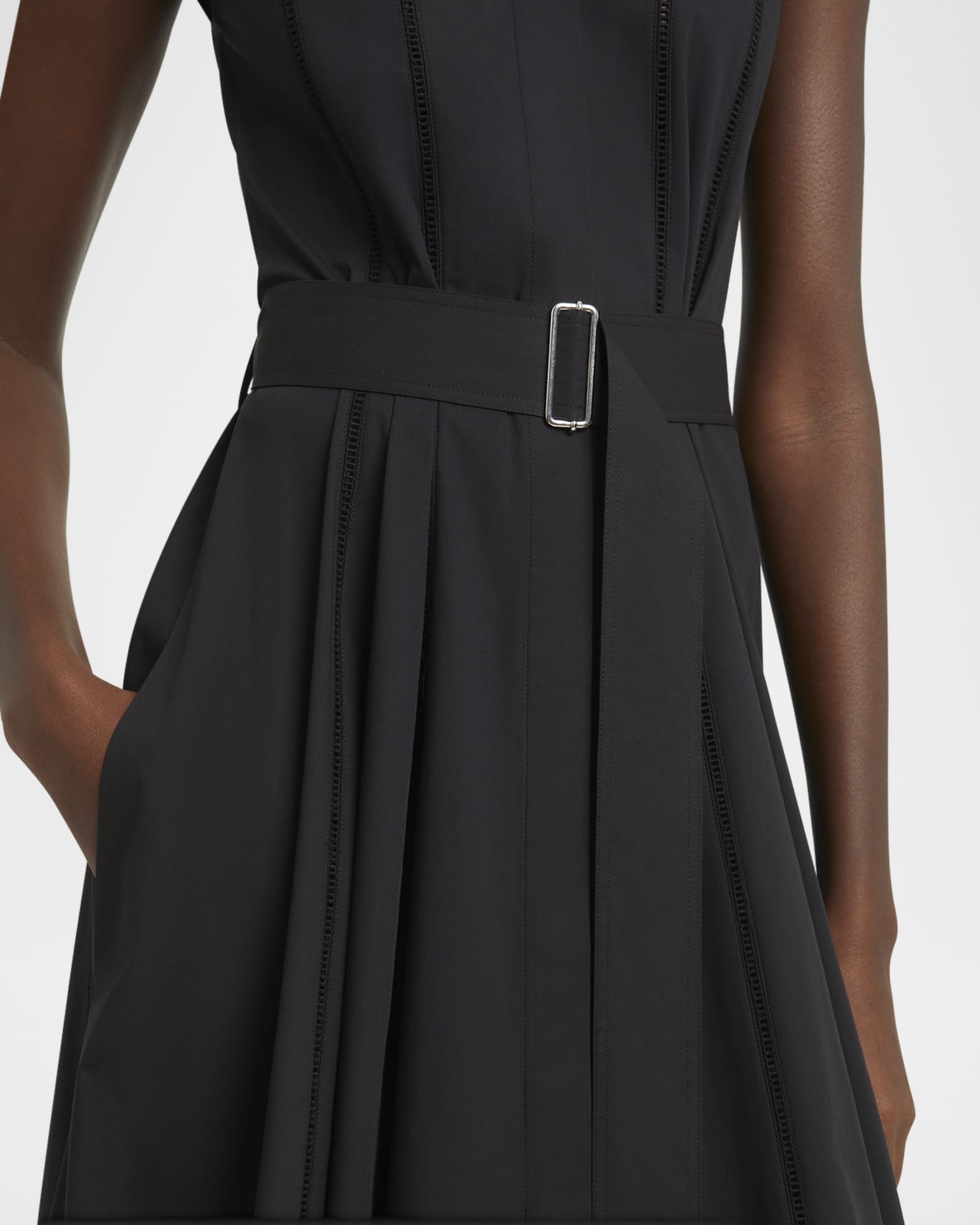 Proenza Schouler Dorothy Belted Ladder Stitch Poplin Midi Dress ...
