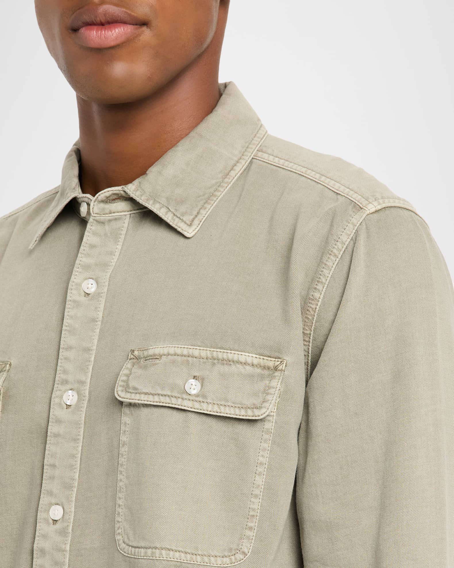 PAIGE Men's Martin Two-Pocket Button-Down Shirt | Neiman Marcus