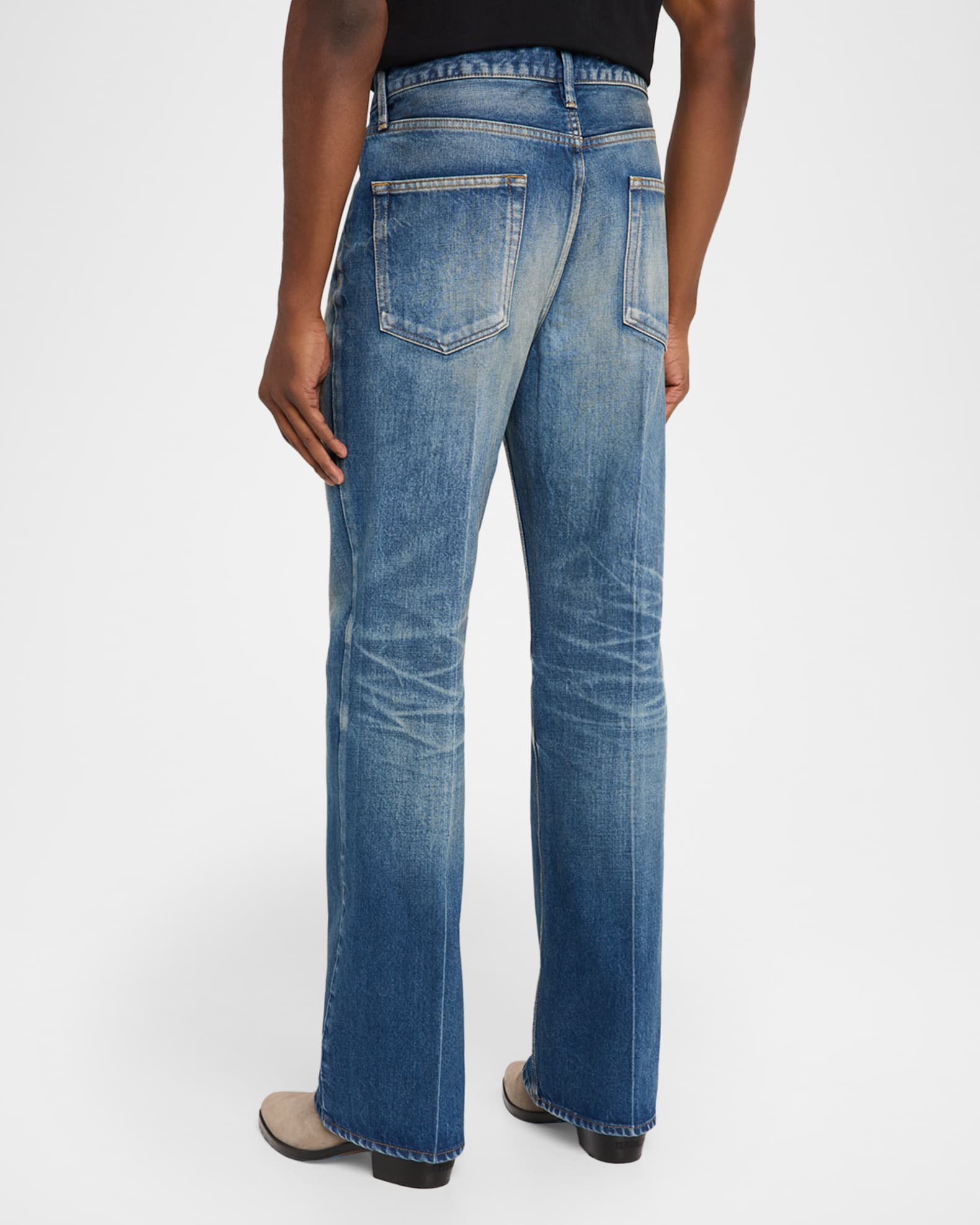 Fear of God Men's 70s Relaxed Bootcut Jeans | Neiman Marcus