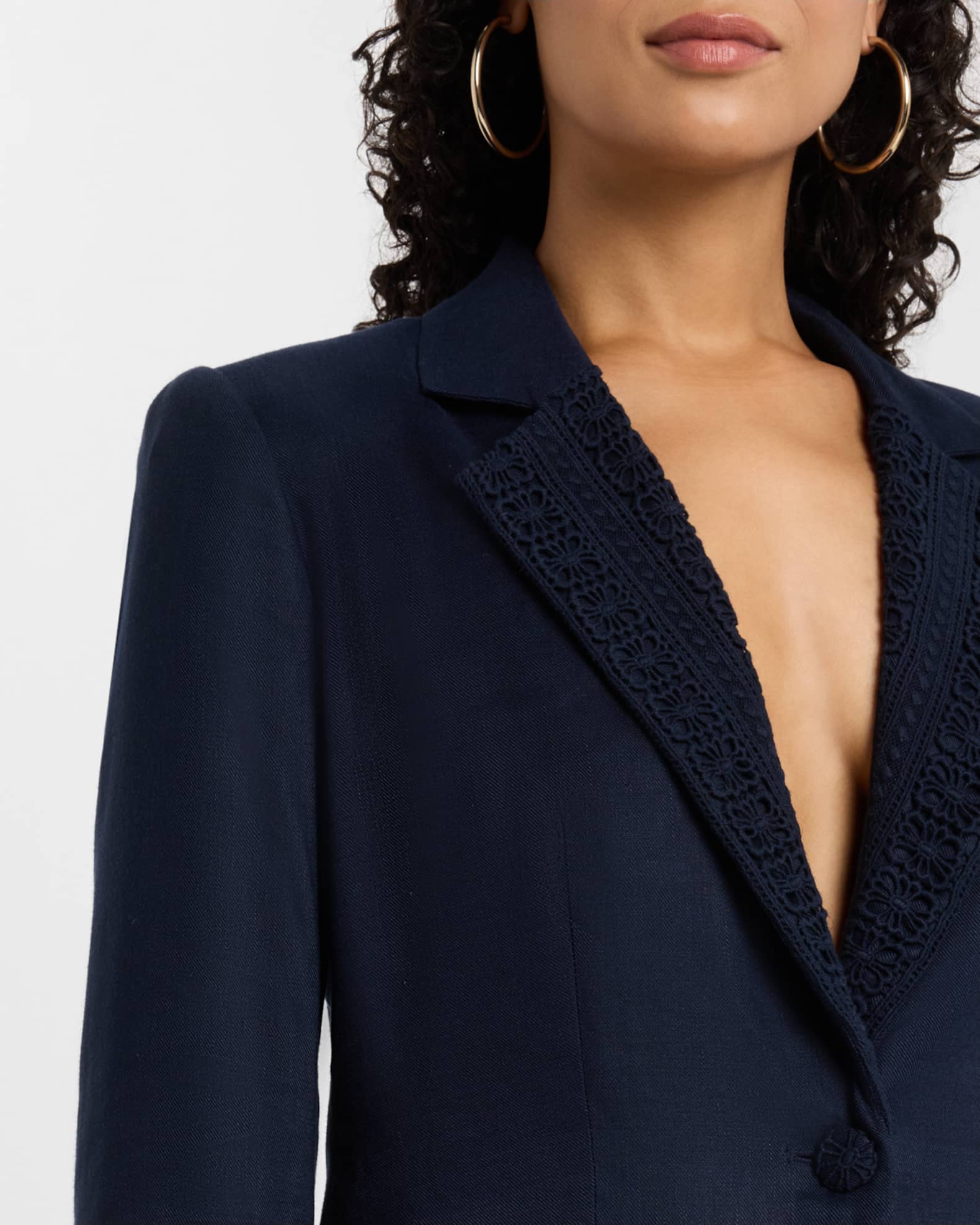 Elie Tahari The Aster Single-Button Linen Jacket | Neiman Marcus