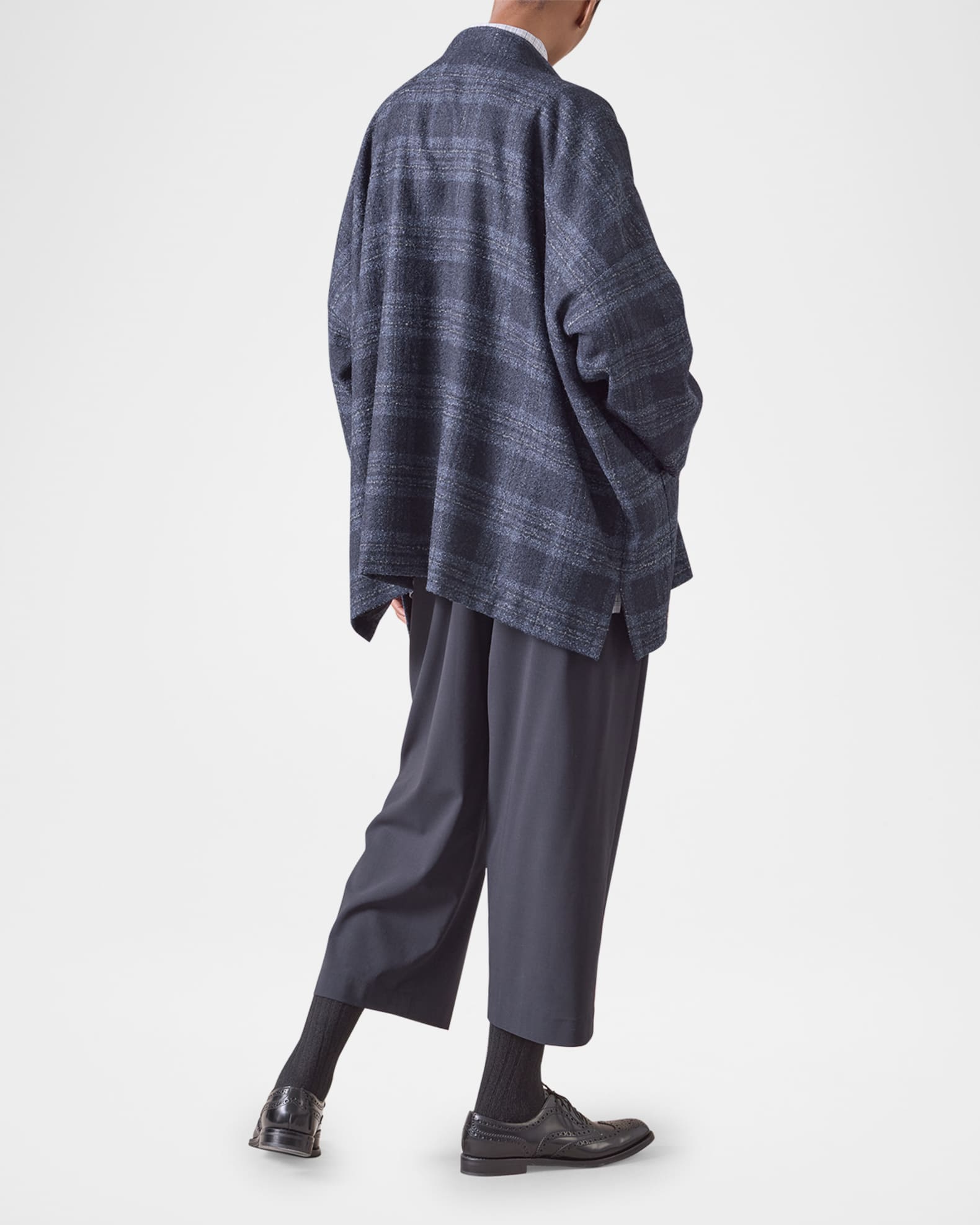 Eskandar Wide Mandarin Jacket (Long Length) | Neiman Marcus