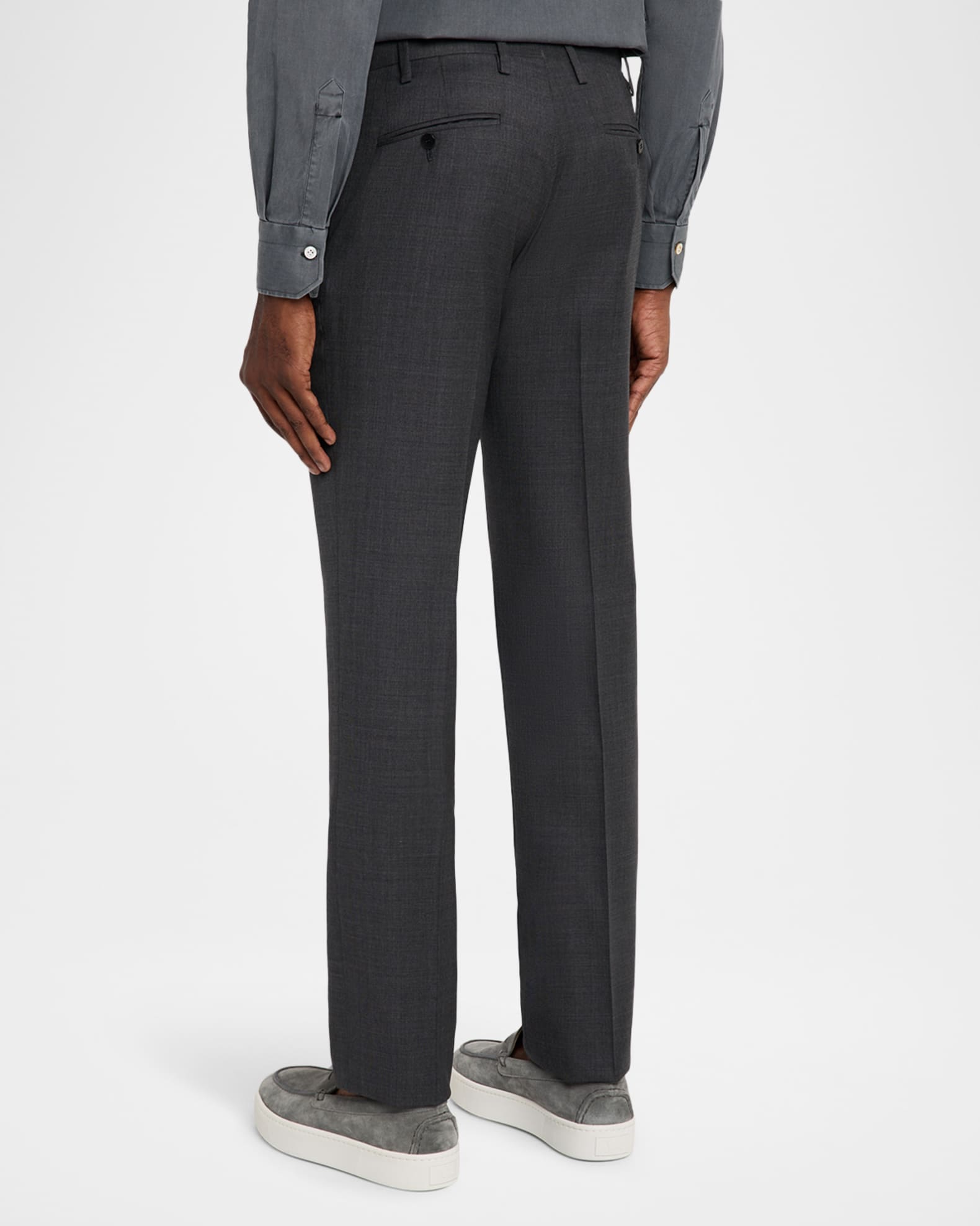 Kiton Men's Wool Twill Flat-Front Trousers | Neiman Marcus