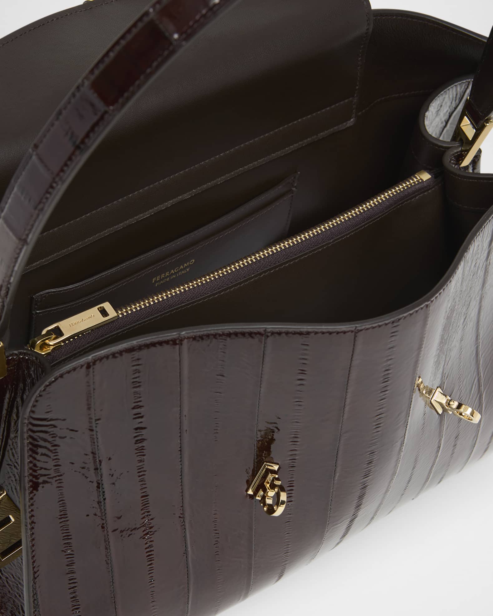 Ferragamo Hug Eel Leather Shoulder Bag | Neiman Marcus