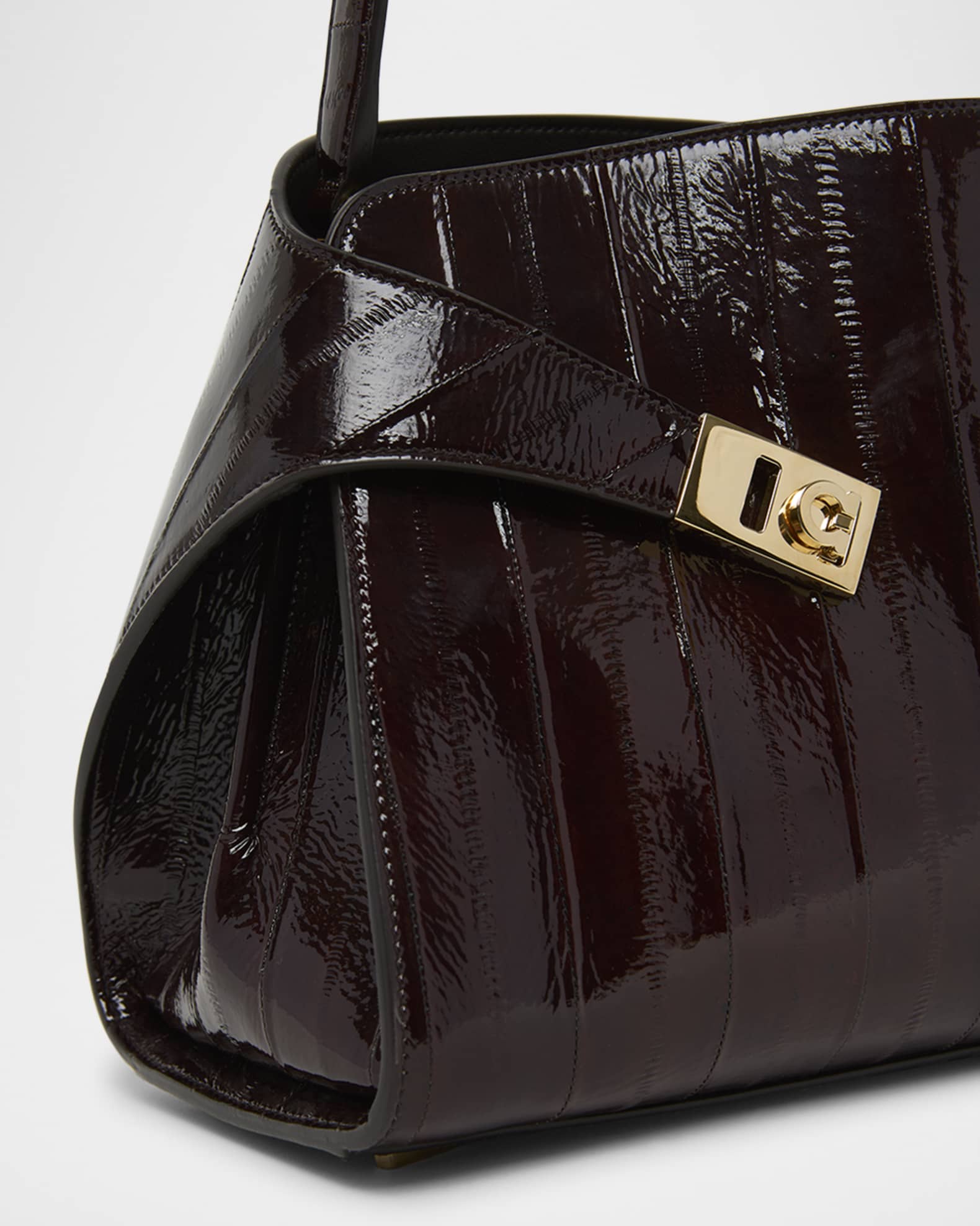 Ferragamo Hug Eel Leather Shoulder Bag | Neiman Marcus