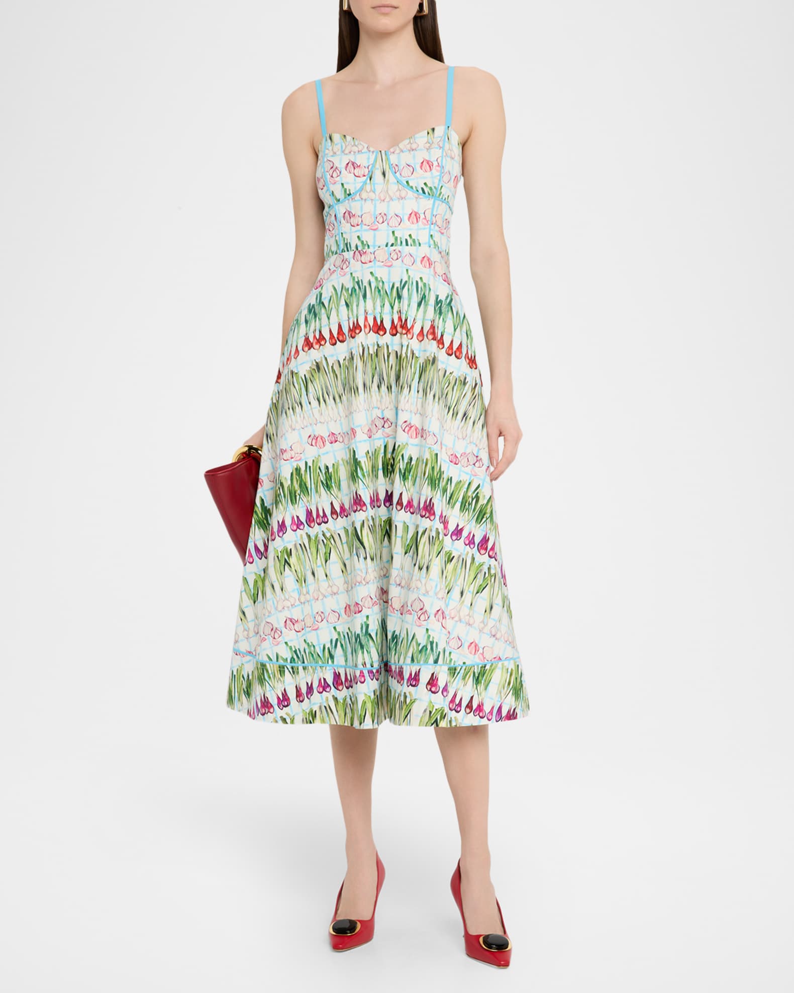 Rachel Antonoff Harper Radish A-Line Midi Dress | Neiman Marcus