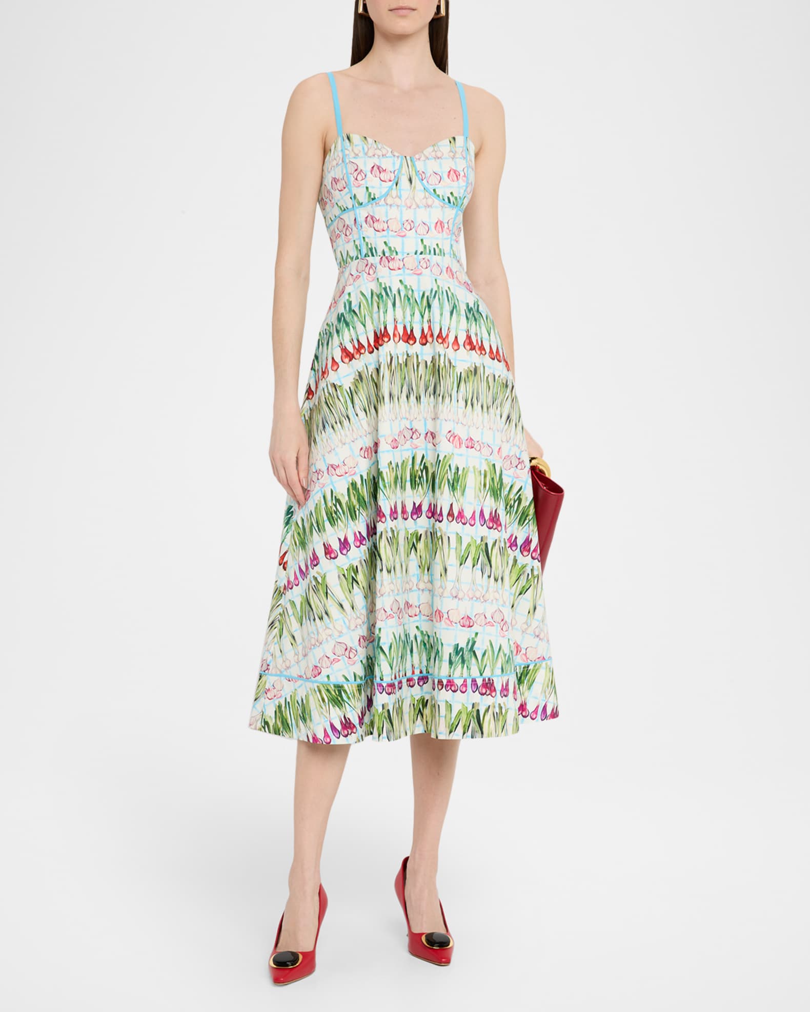 Rachel Antonoff Harper Radish A-Line Midi Dress | Neiman Marcus