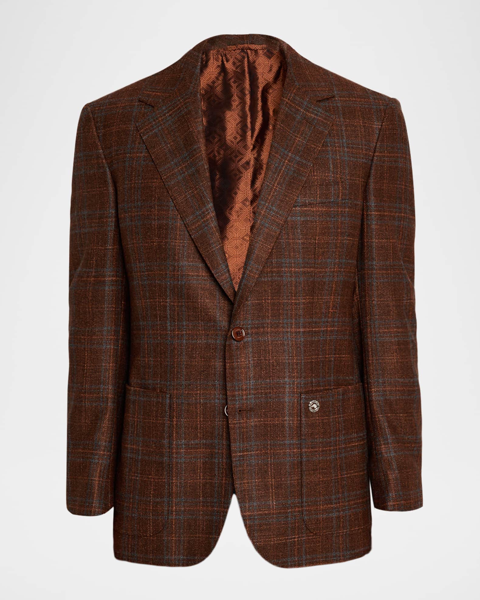 Stefano Ricci Men's Multi-Plaid Notch Lapel Sport Coat | Neiman Marcus