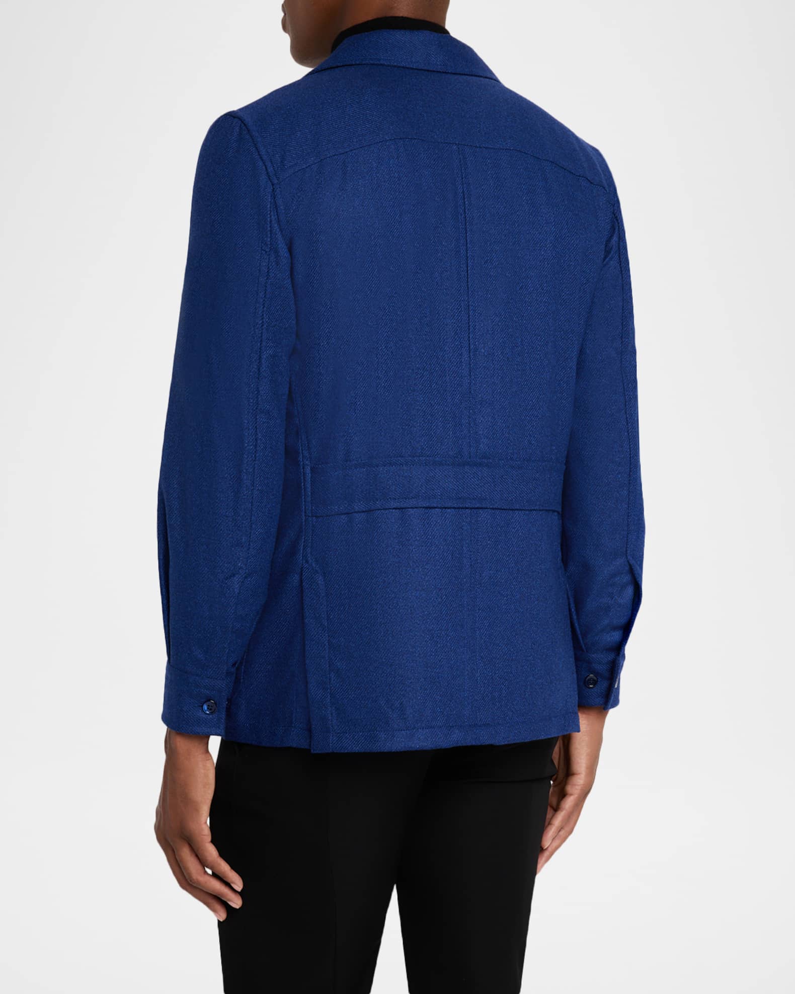 Stefano Ricci Men's Wool and Silk Flap-Pocket Chore Jacket | Neiman Marcus