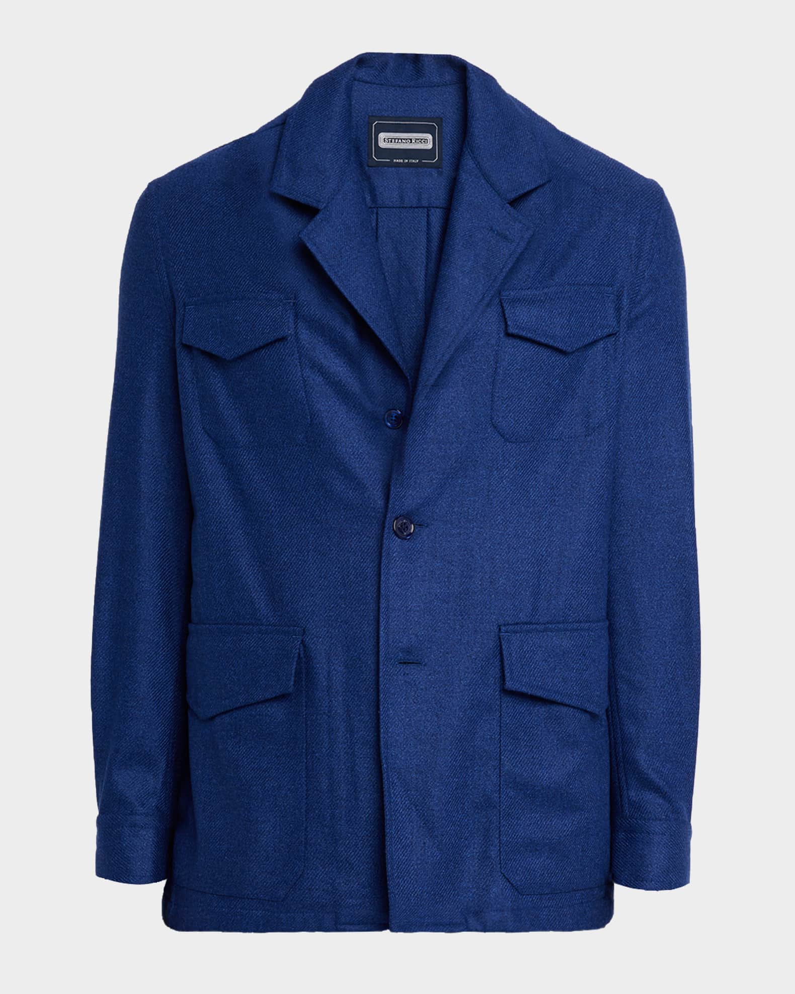 Stefano Ricci Men's Wool and Silk Flap-Pocket Chore Jacket | Neiman Marcus