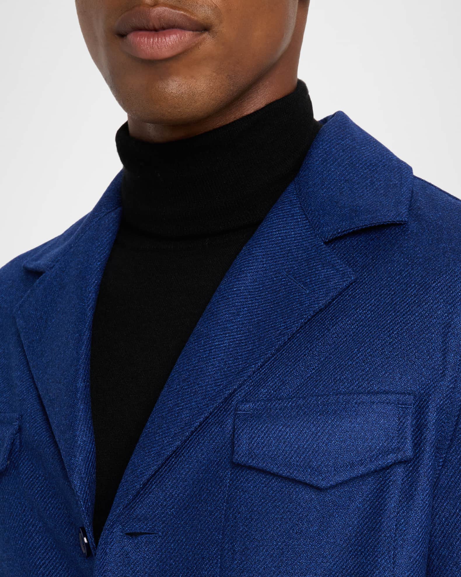 Stefano Ricci Men's Wool and Silk Flap-Pocket Chore Jacket | Neiman Marcus