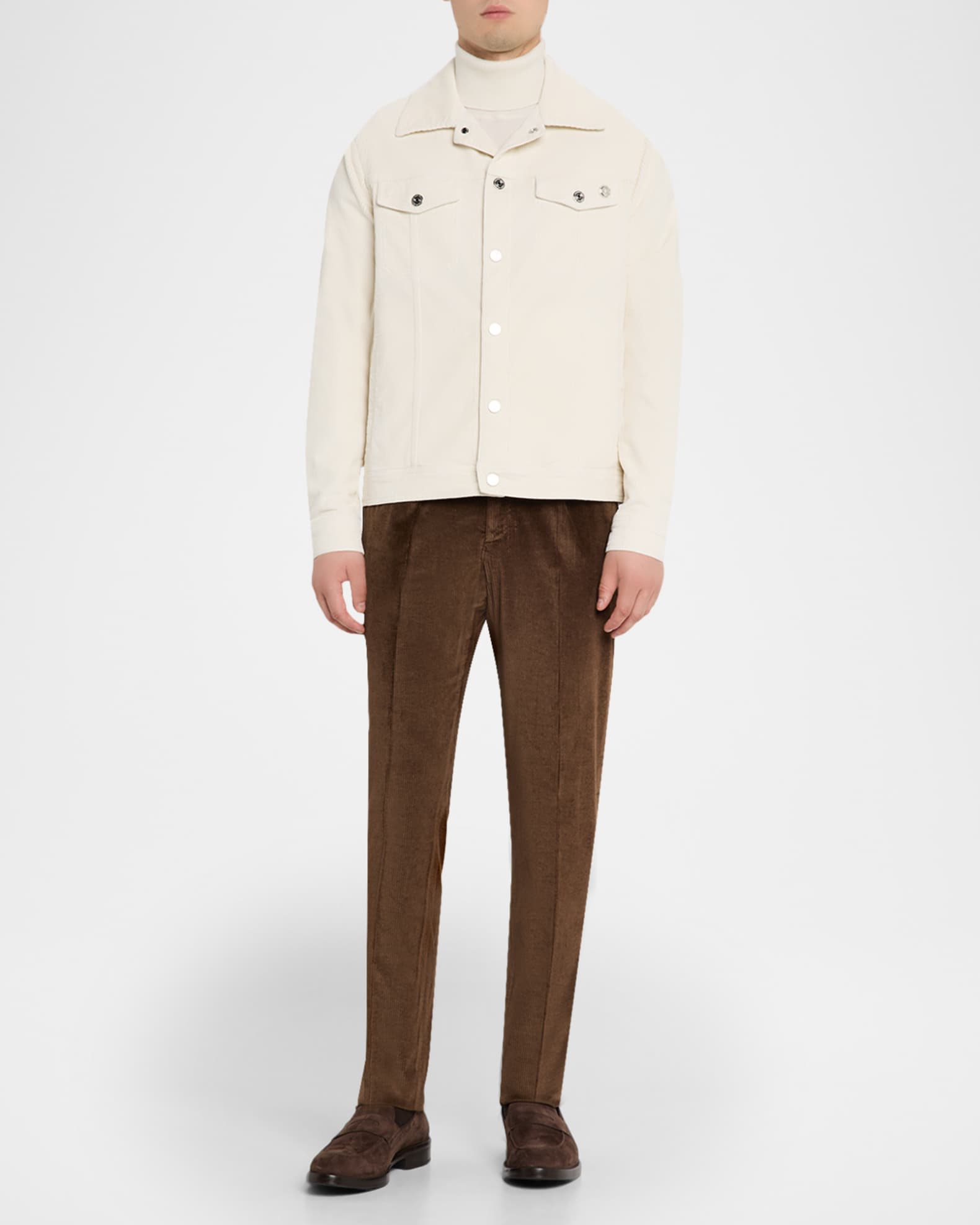 Stefano Ricci Men's Cotton Corduroy Trucker Jacket | Neiman Marcus