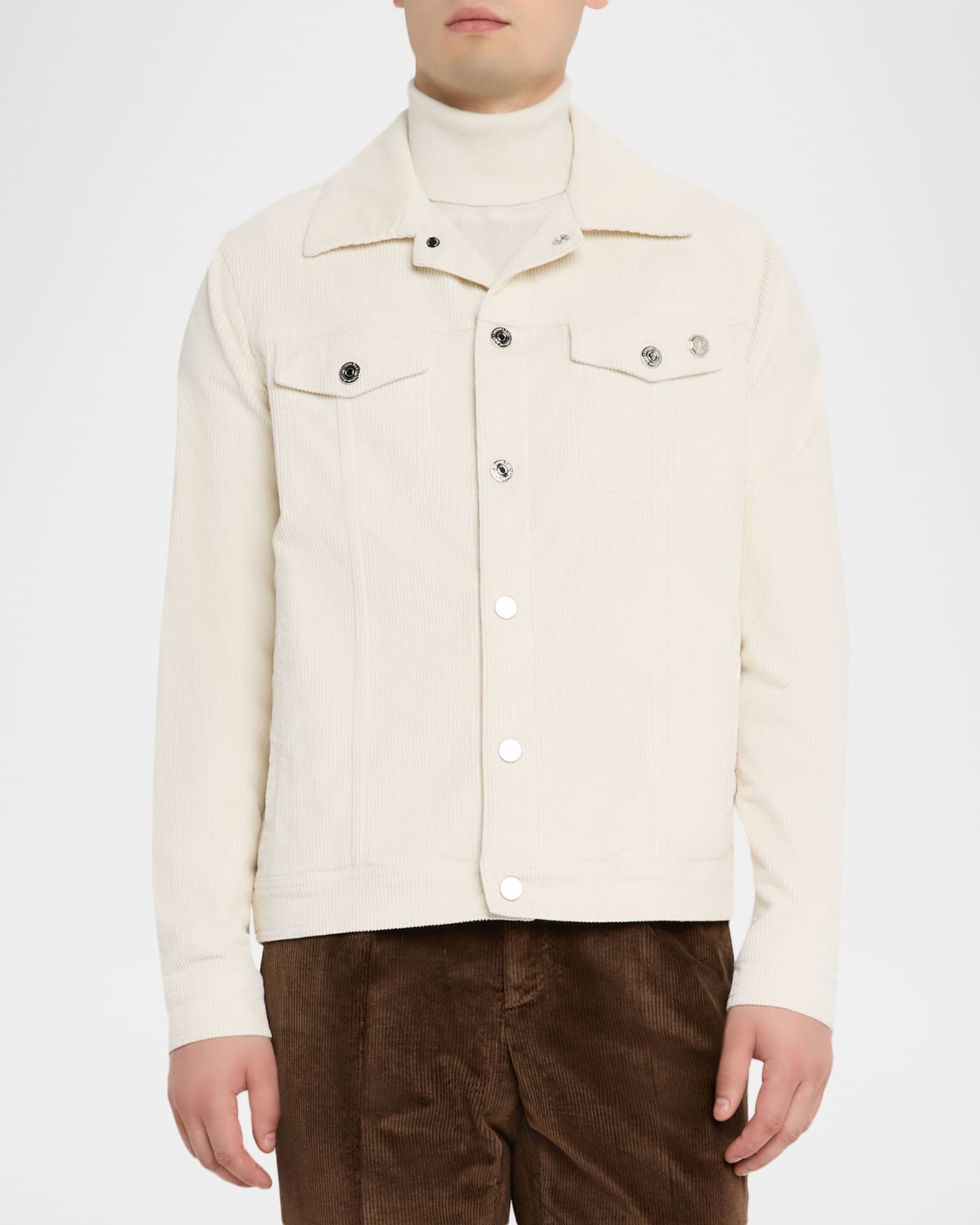 Stefano Ricci Men's Cotton Corduroy Trucker Jacket | Neiman Marcus