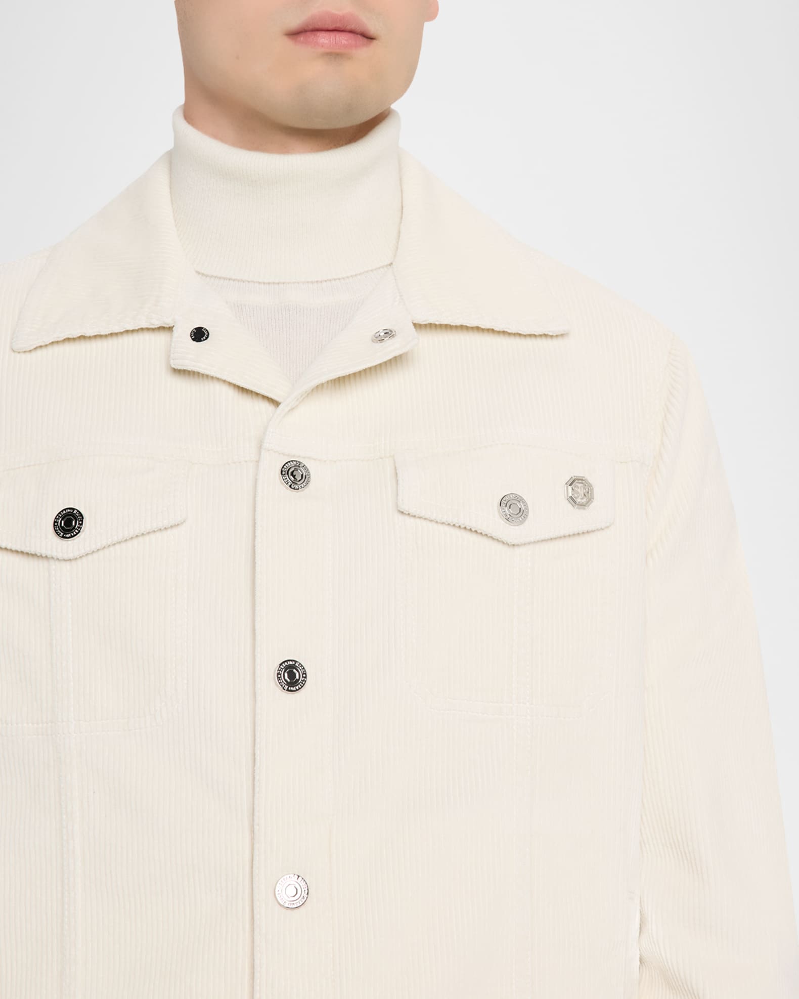 Stefano Ricci Men's Cotton Corduroy Trucker Jacket | Neiman Marcus