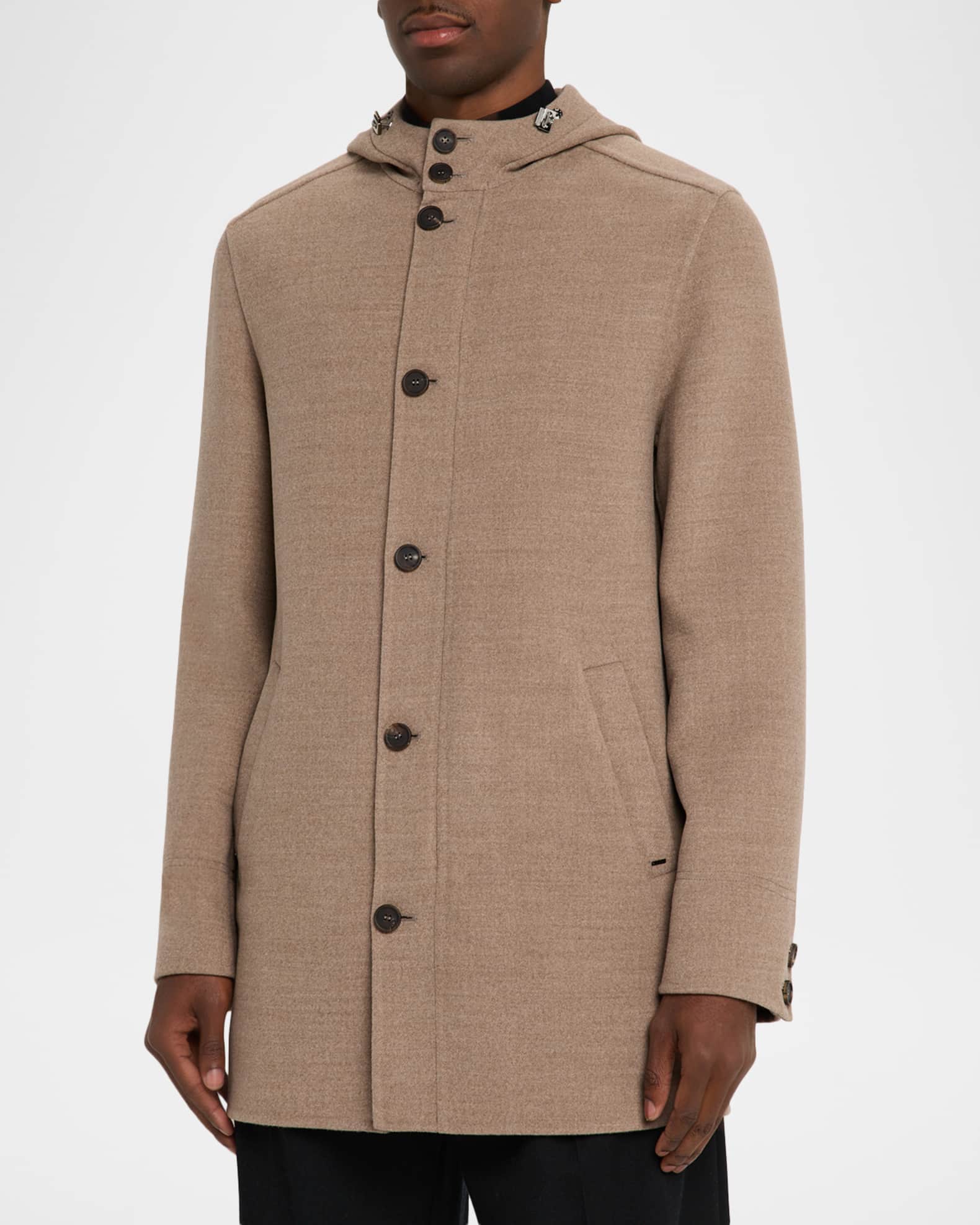 Stefano Ricci Men's Double-Face Wool Hooded Jacket | Neiman Marcus