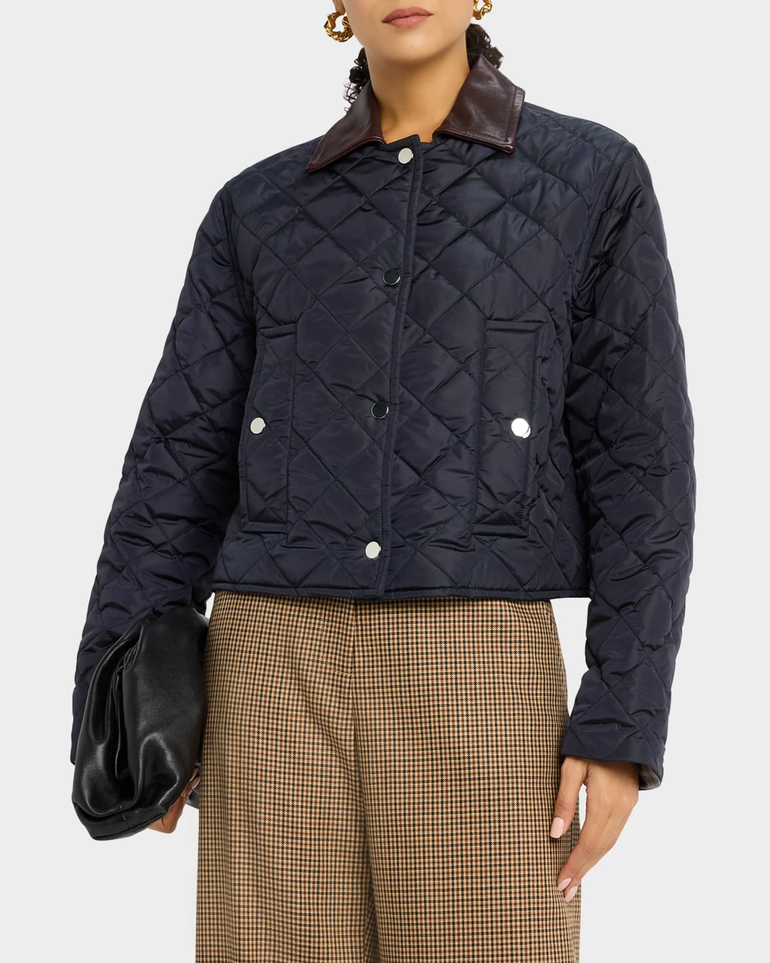 A.L.C. Henri Quilted Contrast Collar Jacket | Neiman Marcus
