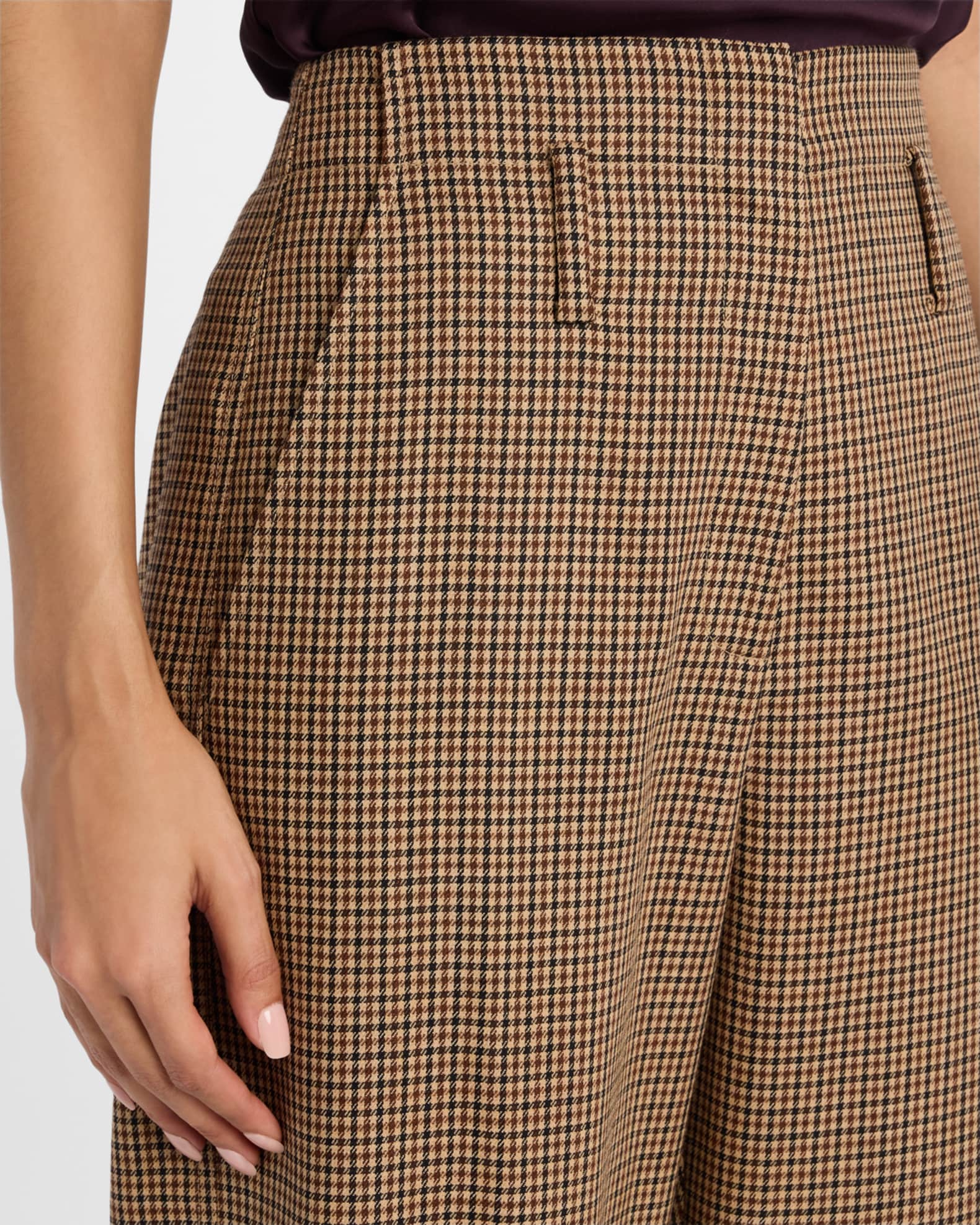 A.L.C. Liam Check Wide-Leg Pants | Neiman Marcus