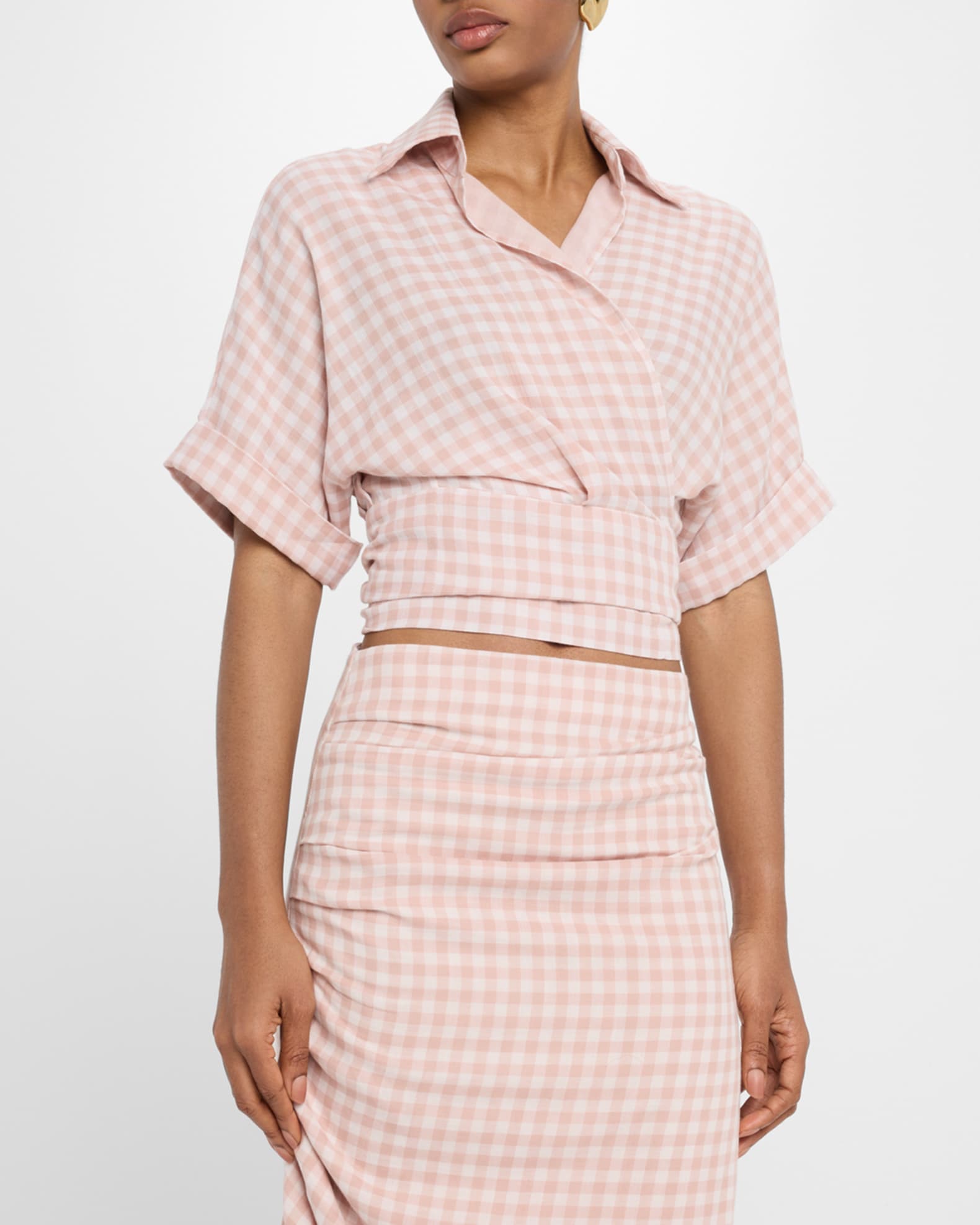 JBQ Kora Collared Wrap Top | Neiman Marcus