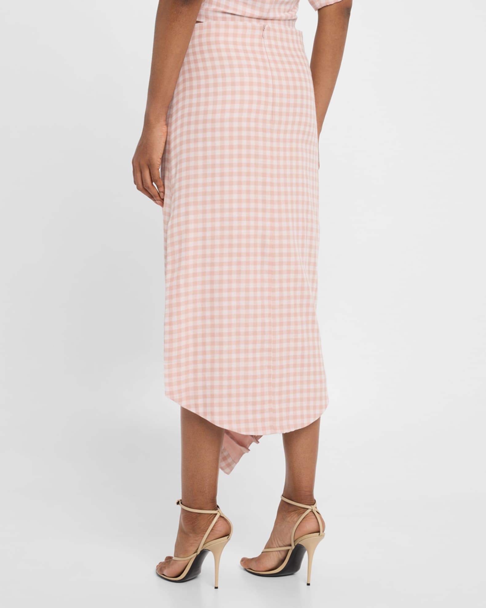 JBQ Novie Draped Plaid Midi Skirt | Neiman Marcus