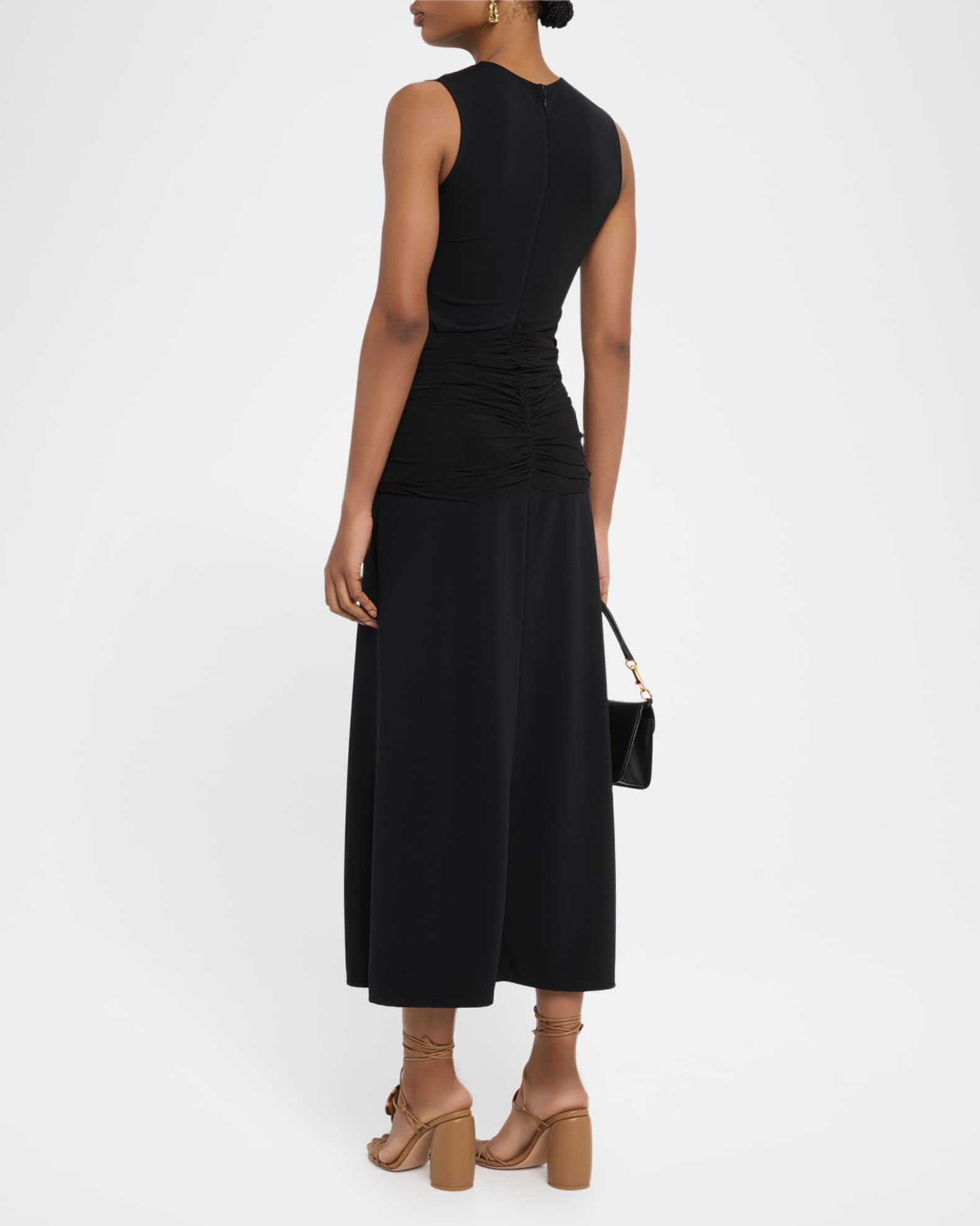 JBQ Rory Tie-Front Midi Dress | Neiman Marcus