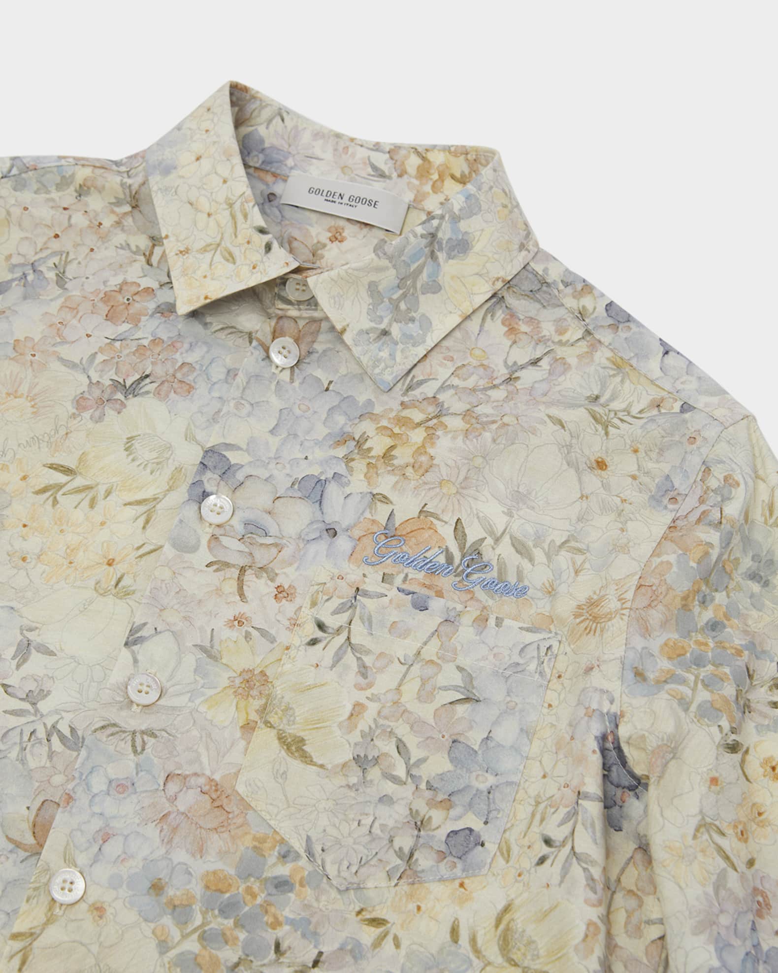 Golden Goose Kid's Journey Multicolor Floral Button-Front Shirt, Size 4 ...