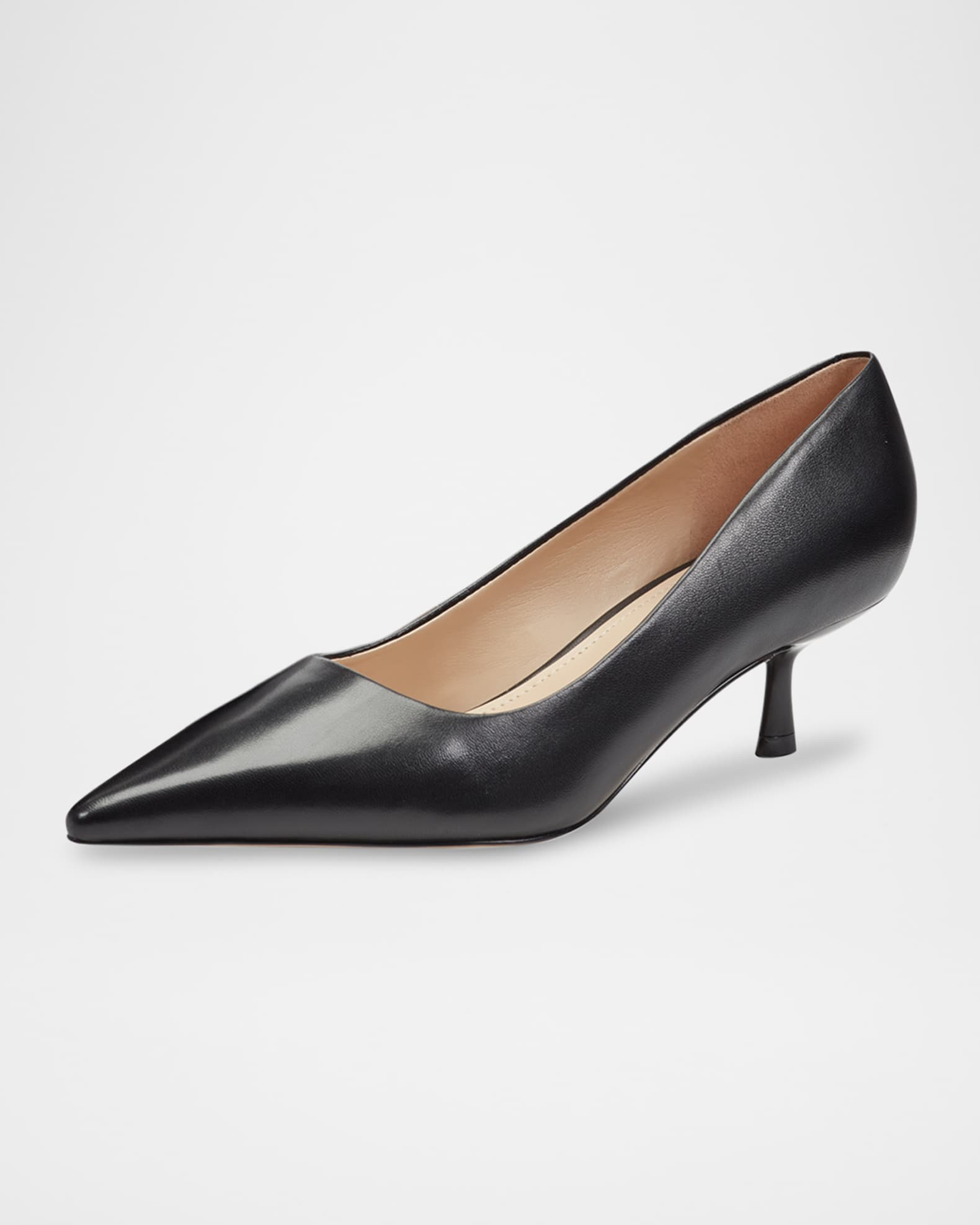 Marc Fisher LTD Calynna Leather Kitten-Heel Pumps | Neiman Marcus