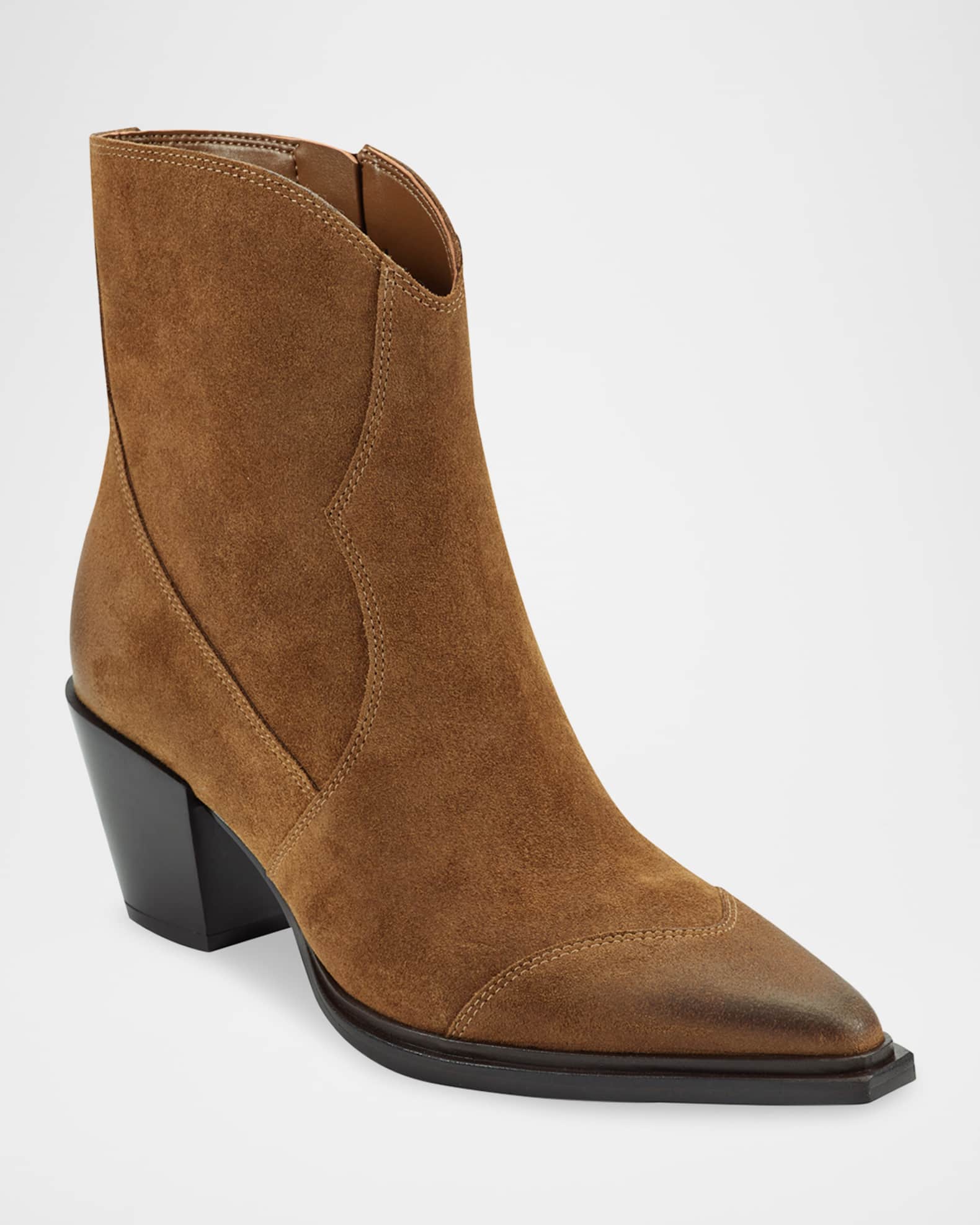 Marc Fisher LTD Giulie Leather Western Booties | Neiman Marcus