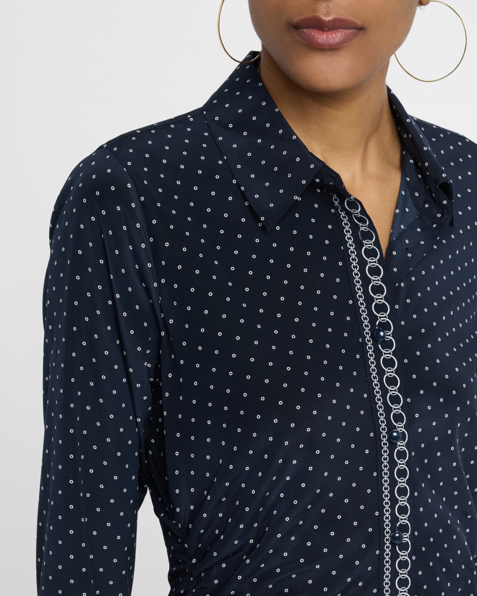 Veronica Beard Lex Polka Dot Silk Midi Dress | Neiman Marcus