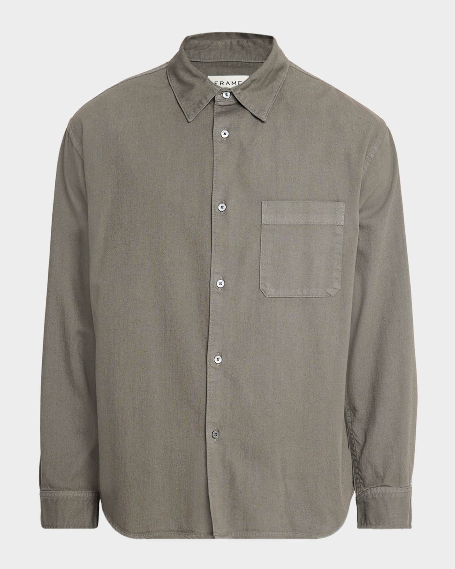 FRAME Men's Cotton Modern-Fit Button-Down Shirt | Neiman Marcus