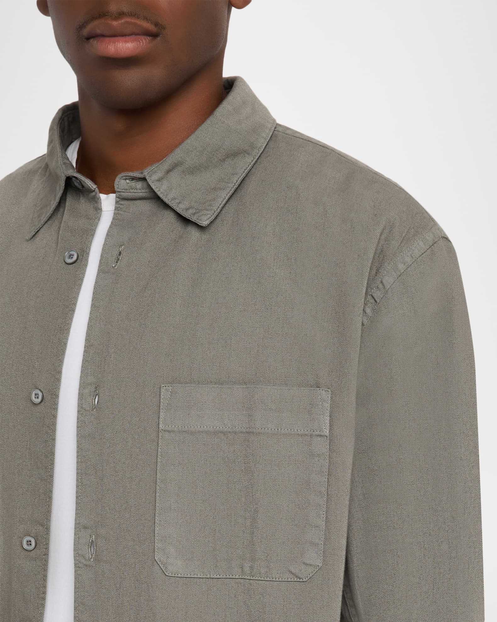 FRAME Men's Cotton Modern-Fit Button-Down Shirt | Neiman Marcus