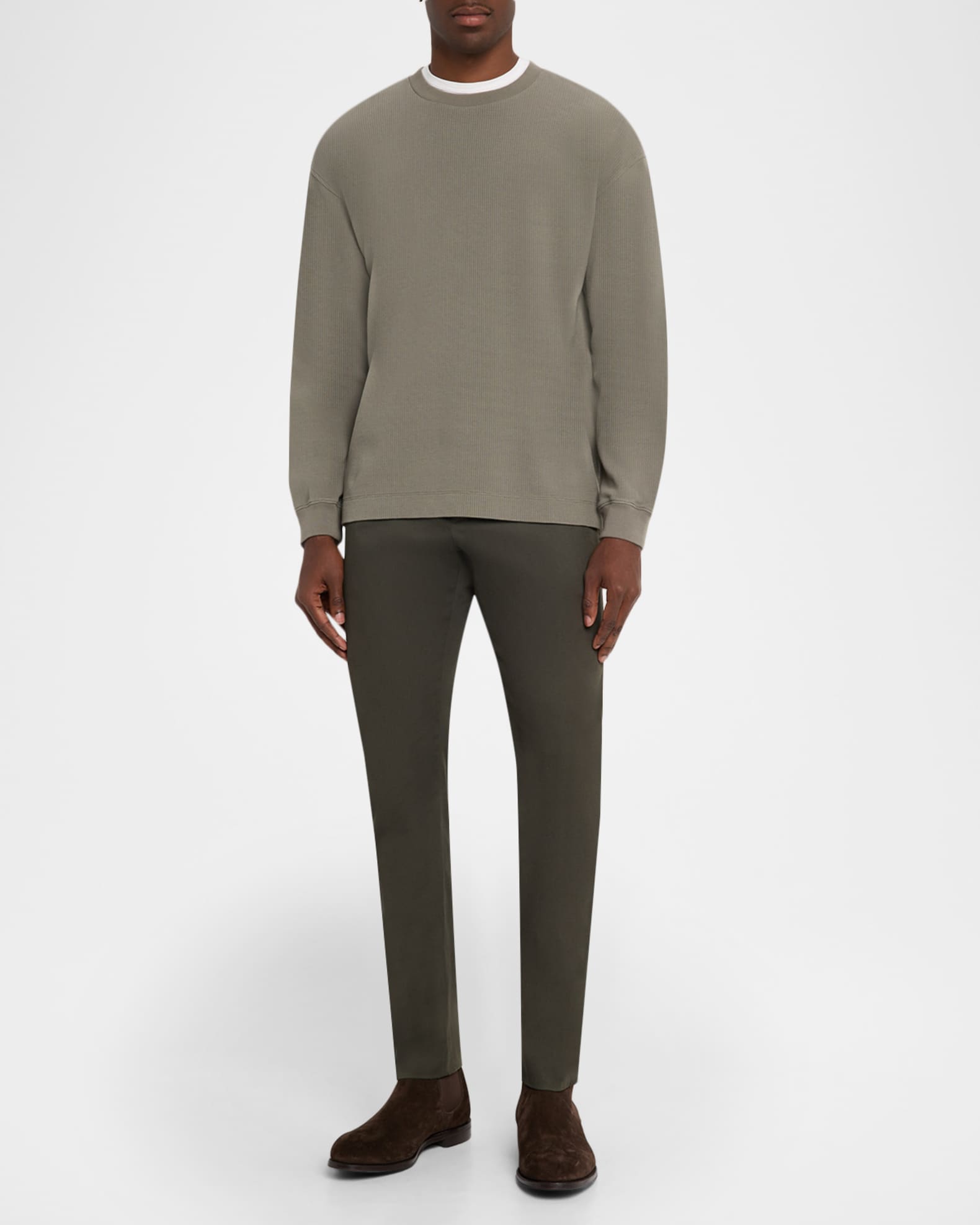 Men's Cotton Waffle Textured Long-Sleeve T-Shirt | Neiman Marcus
