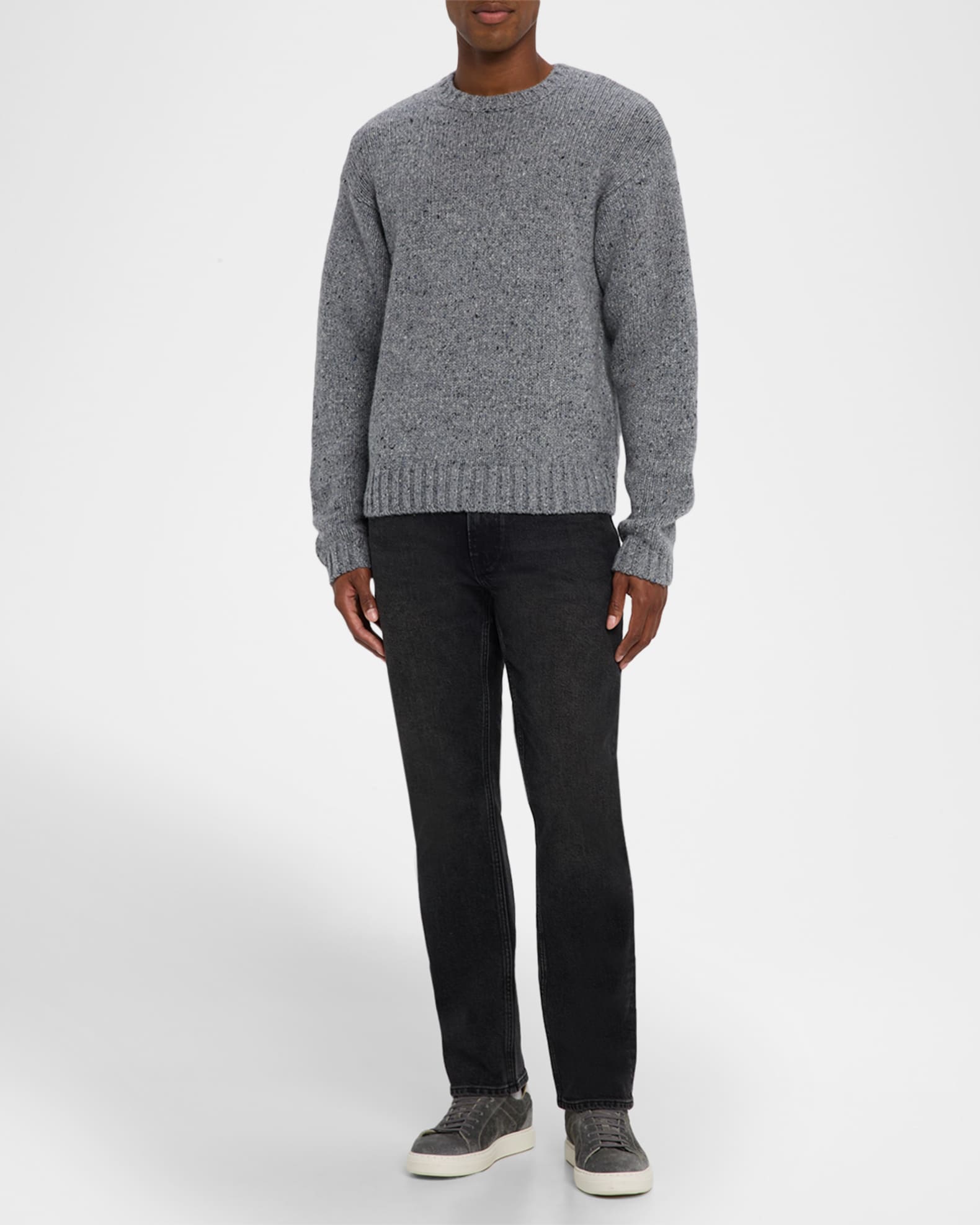 FRAME Men's Melange Knit Crewneck Sweater | Neiman Marcus