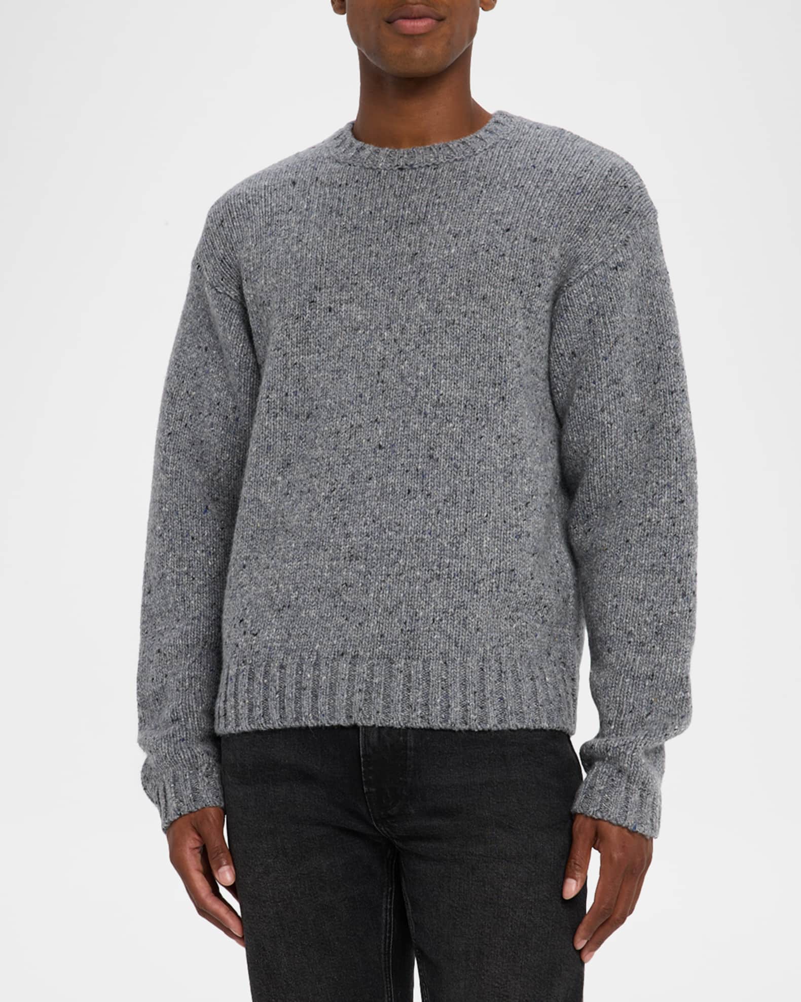 FRAME Men's Melange Knit Crewneck Sweater | Neiman Marcus