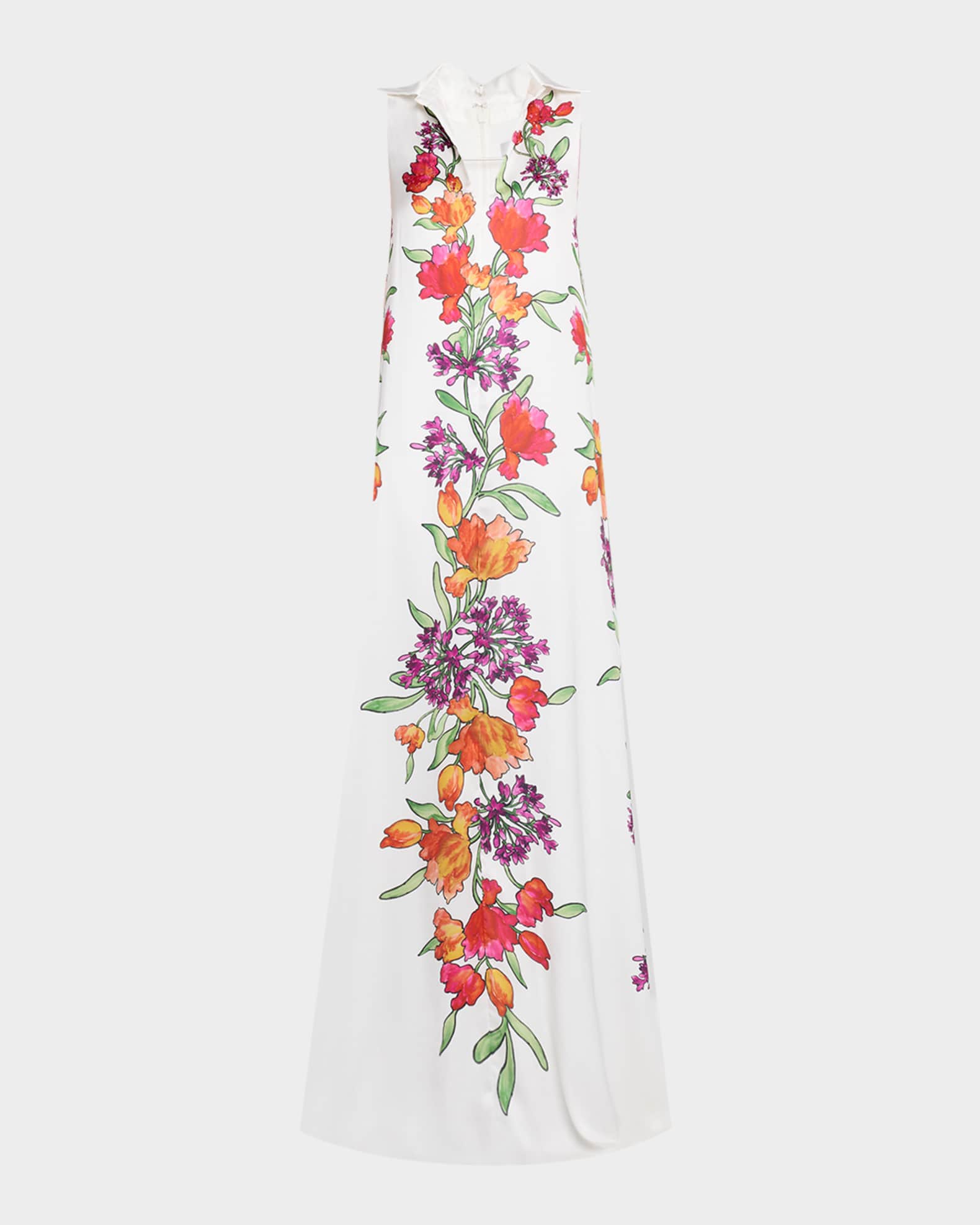 Badgley Mischka Collection Sleeveless Beaded Floral-Print Gown | Neiman ...