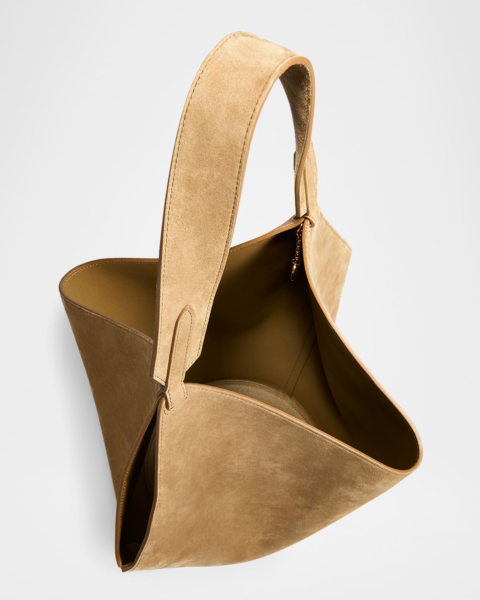 Khaite Lotus Small Suede Tote Bag | Neiman Marcus