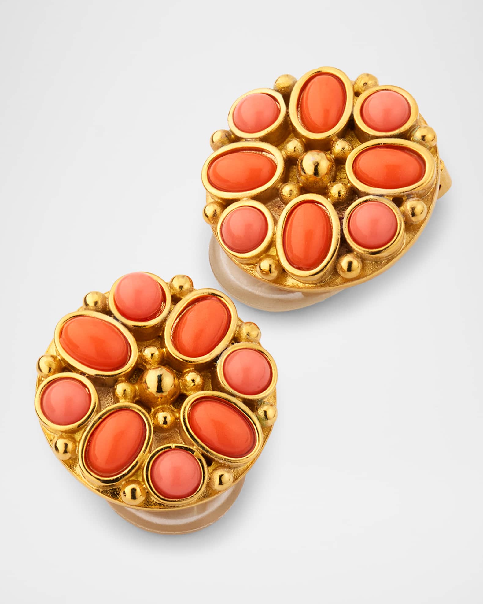 Kenneth Jay Lane Resin Cabochon Button Clip-On Earrings | Neiman Marcus