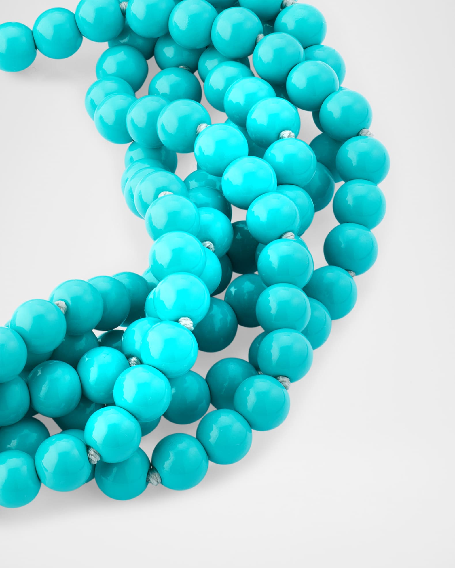 Kenneth Jay Lane Six Row Turquoise Bead Necklace | Neiman Marcus