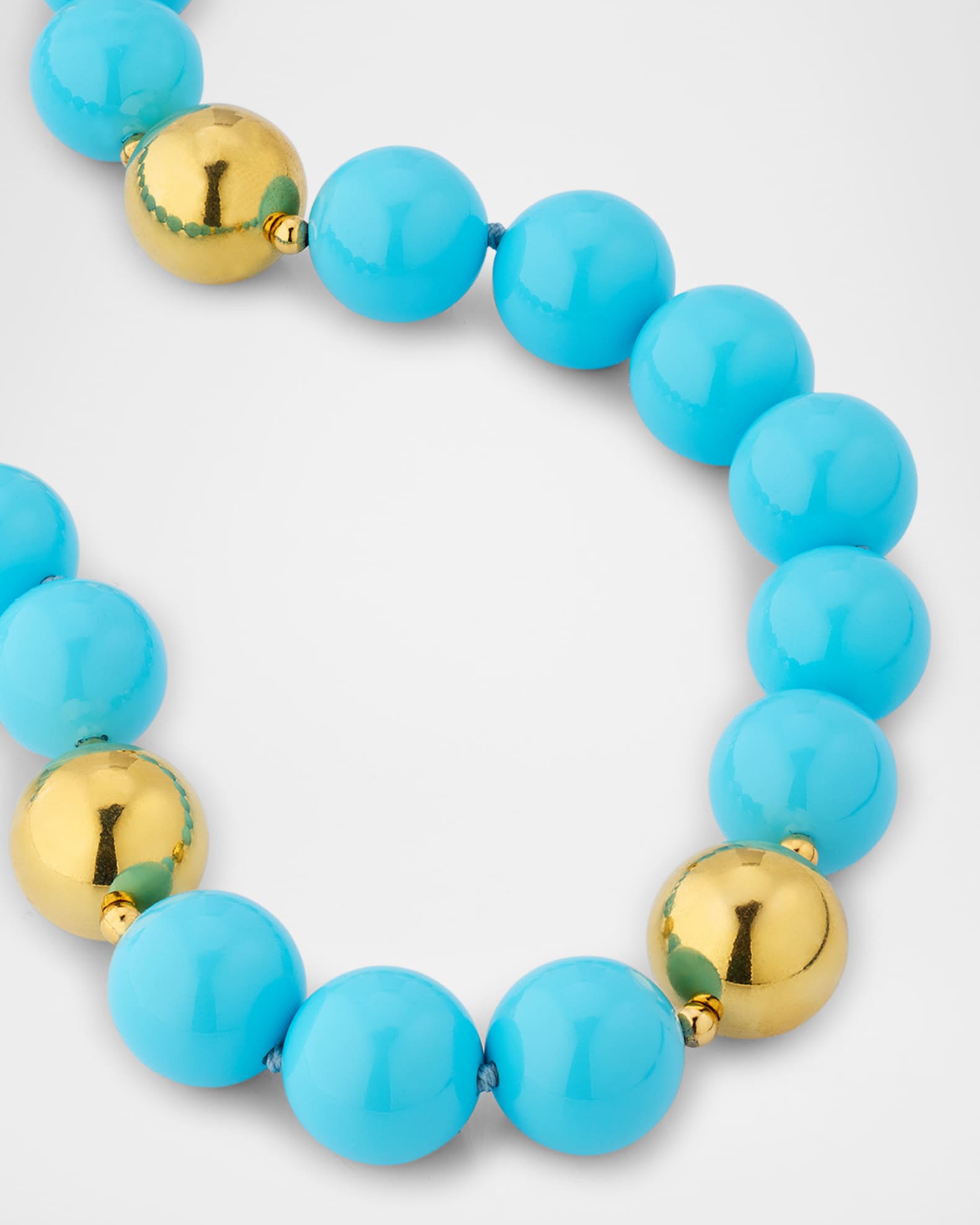 Kenneth Jay Lane Turquoise and Gold Beads Necklace | Neiman Marcus