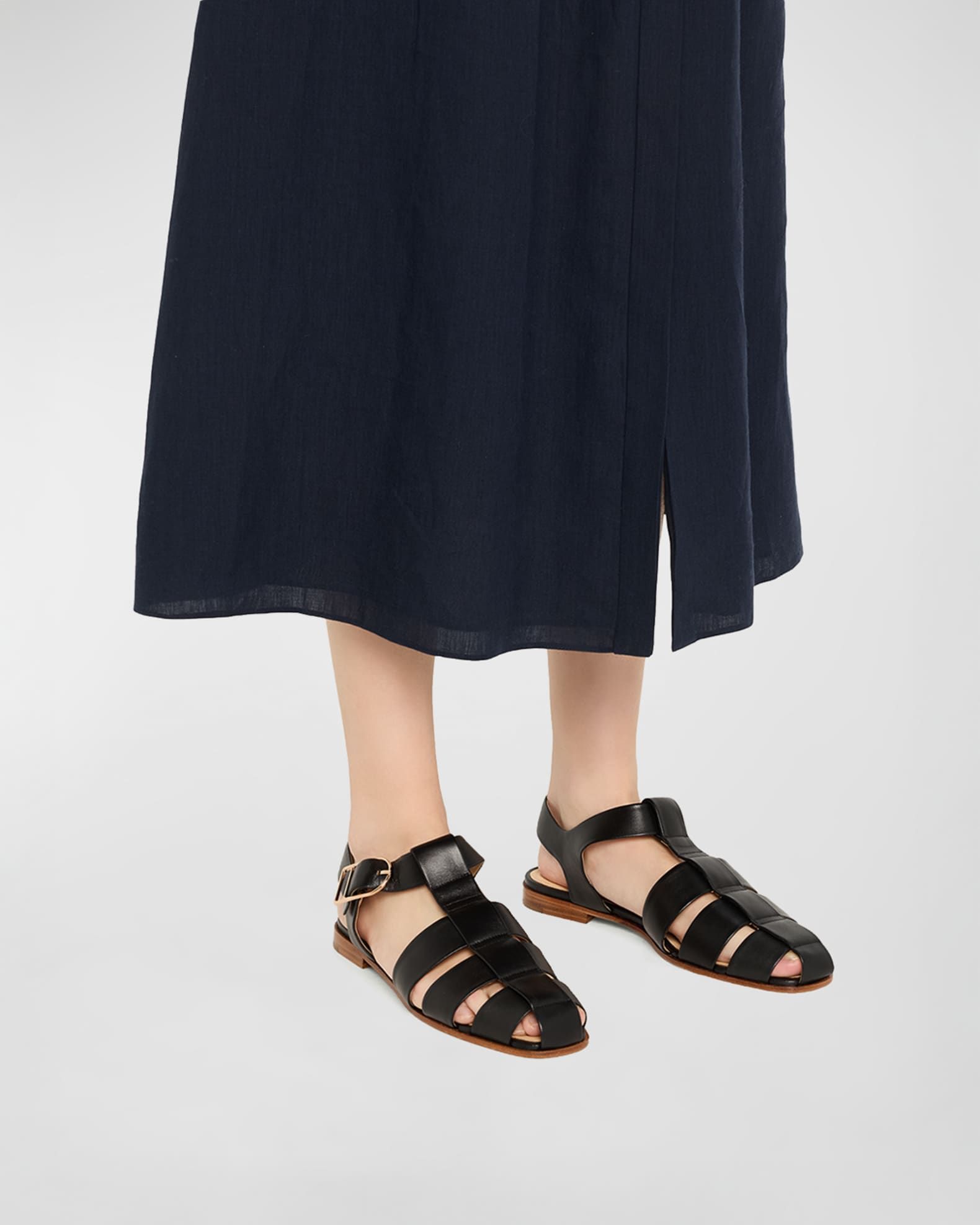 Gabriela Hearst Lynn Leather Fisherman Sandals | Neiman Marcus