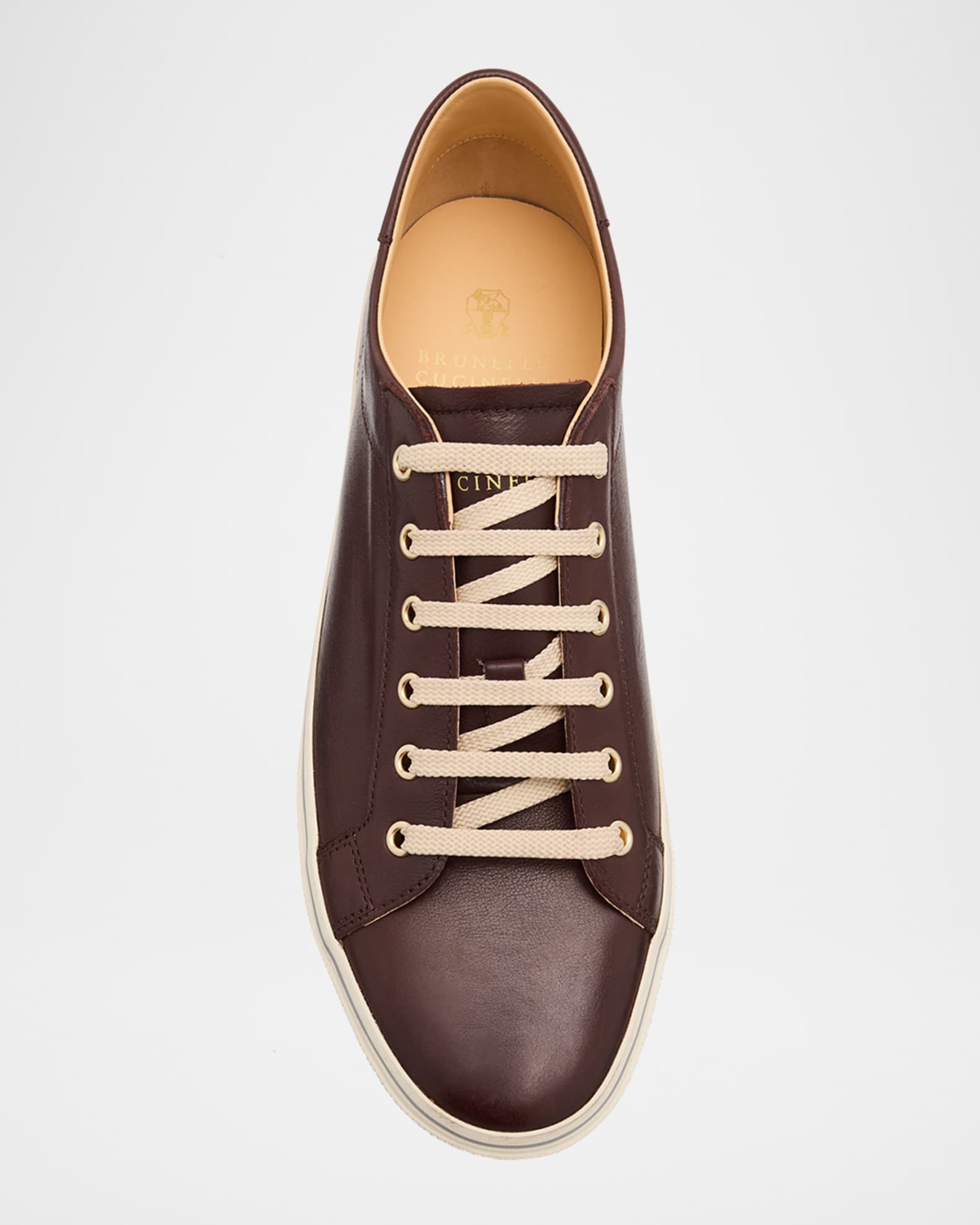 Brunello Cucinelli Men's Vulcanized-Sole Leather Low-Top Sneakers ...