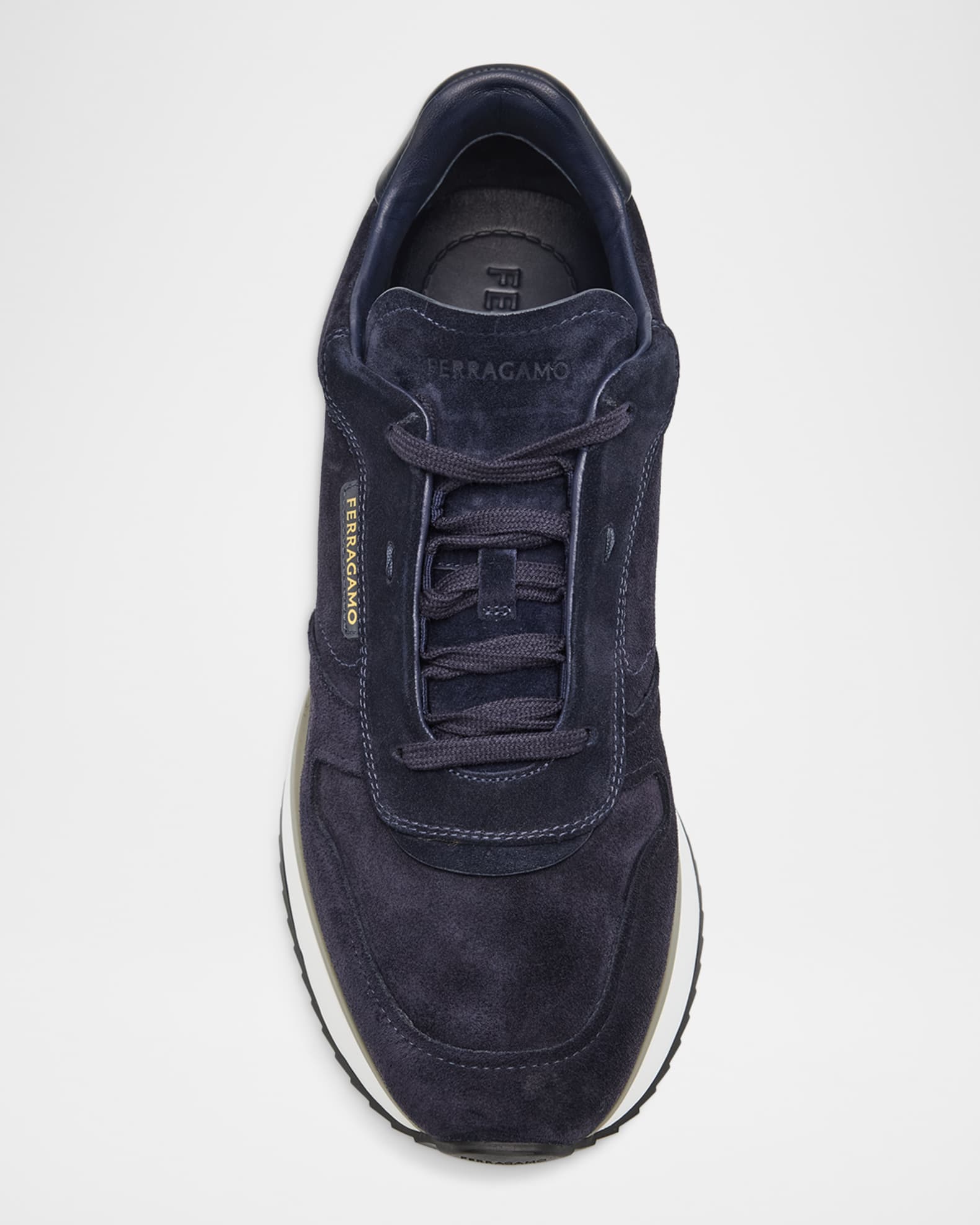 Ferragamo Men's America Suede Low-Top Sneakers | Neiman Marcus