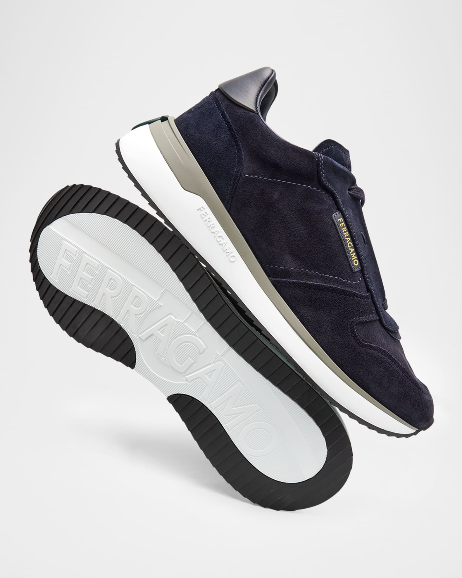 Ferragamo Men's America Suede Low-Top Sneakers | Neiman Marcus