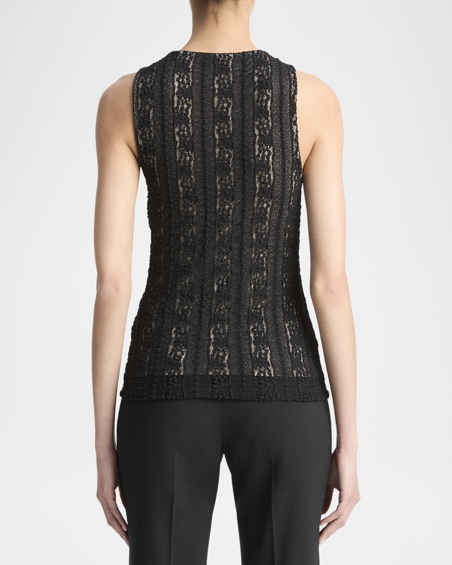 Vince High-Neck Textured Shell | Neiman Marcus