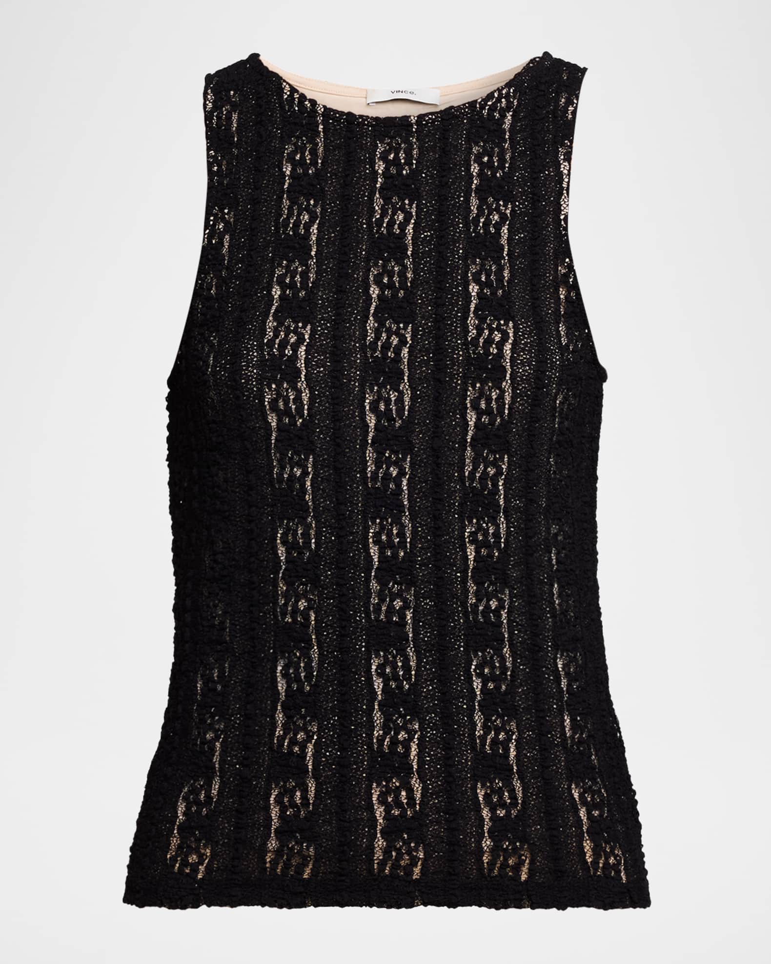 Vince High-Neck Textured Shell | Neiman Marcus