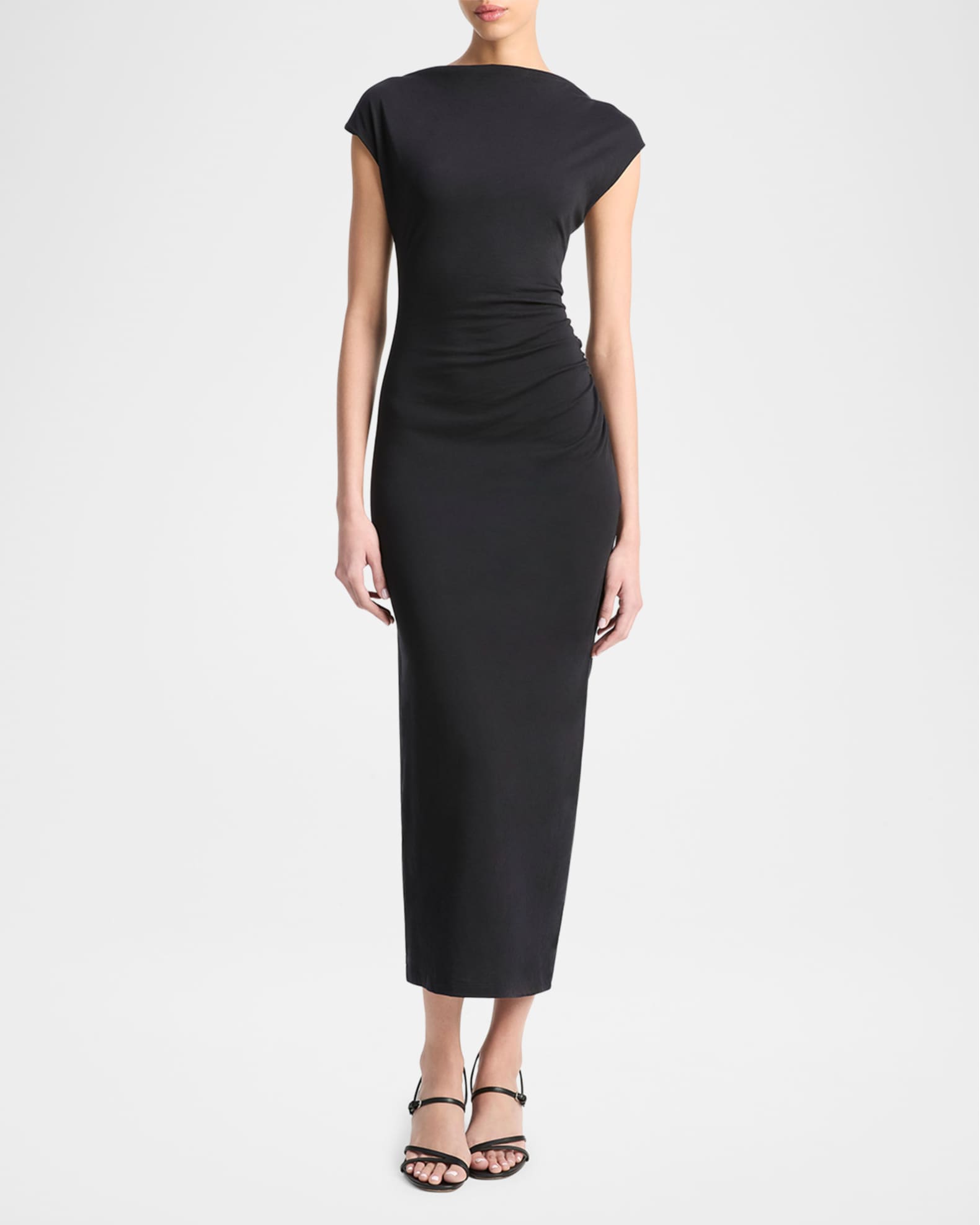 Vince Cowl-Neck Muscle Tee Midi Dress | Neiman Marcus