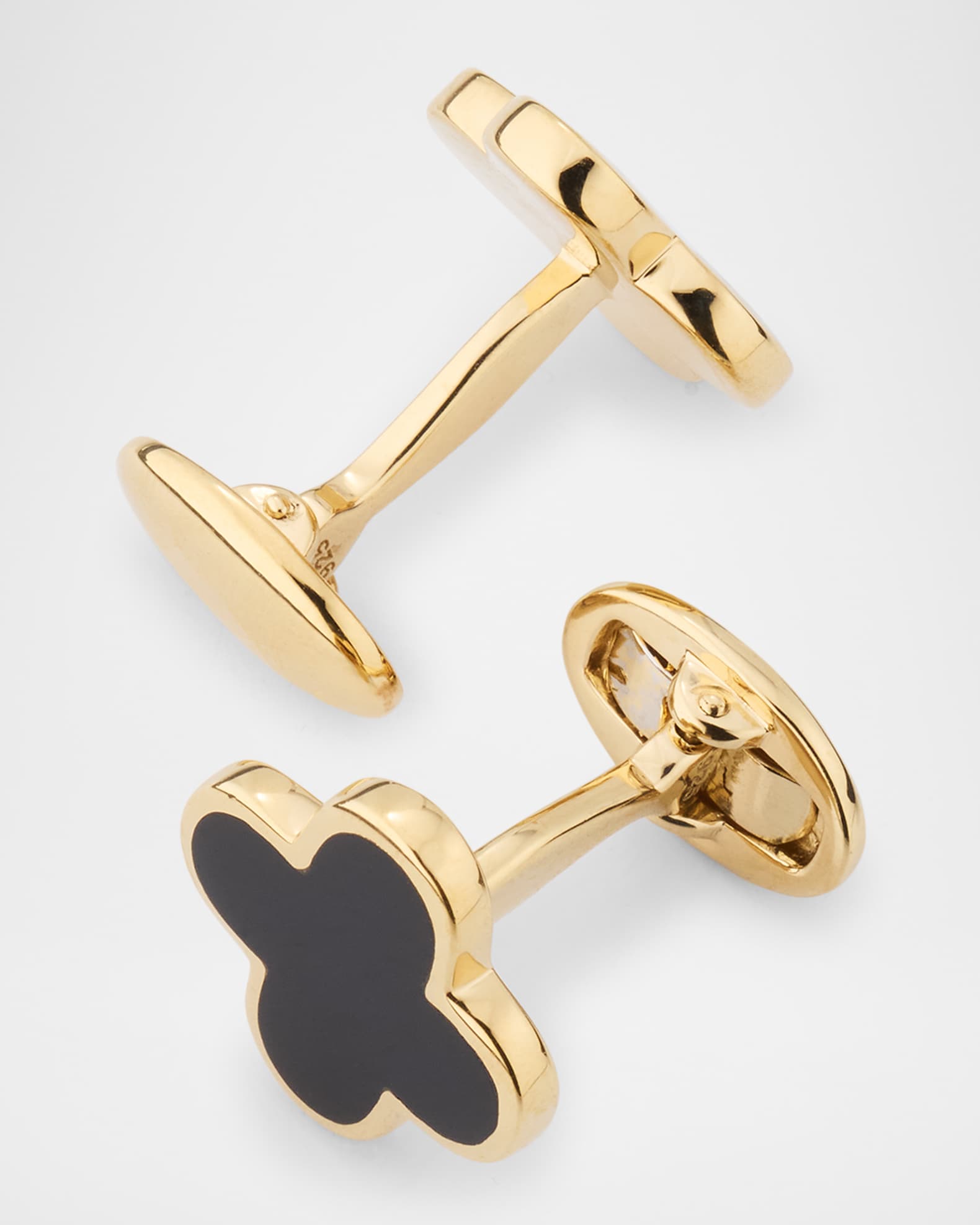 Jan Leslie Men's 18K Gold Vermeil Black Onyx Clover Cufflinks | Neiman ...