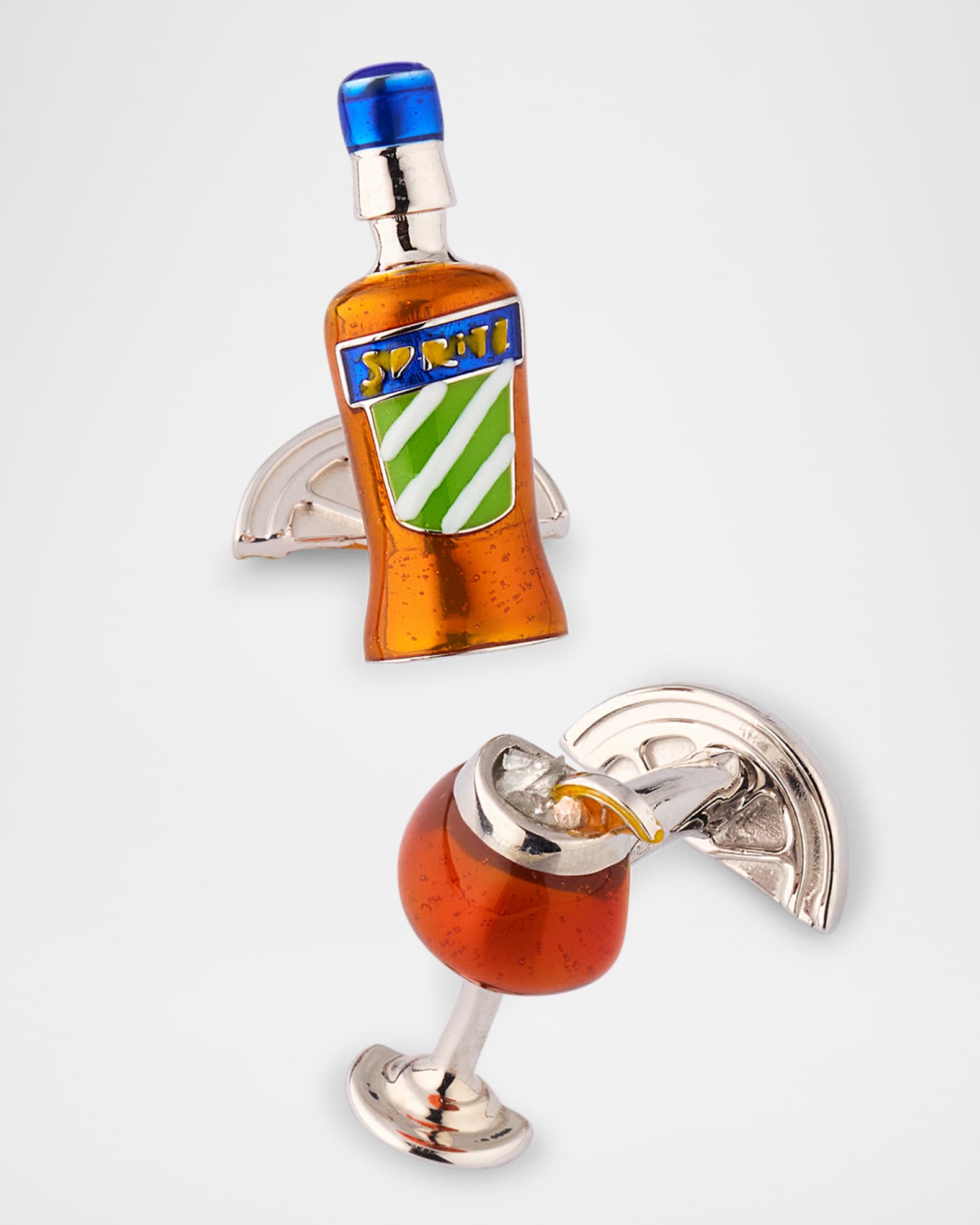 Jan Leslie Men's Spritz Cocktail Enamel Cufflinks | Neiman Marcus