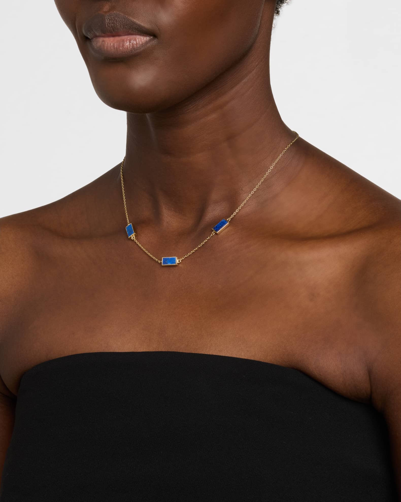Jan Leslie Three Station Rectangle Dash Necklace | Neiman Marcus
