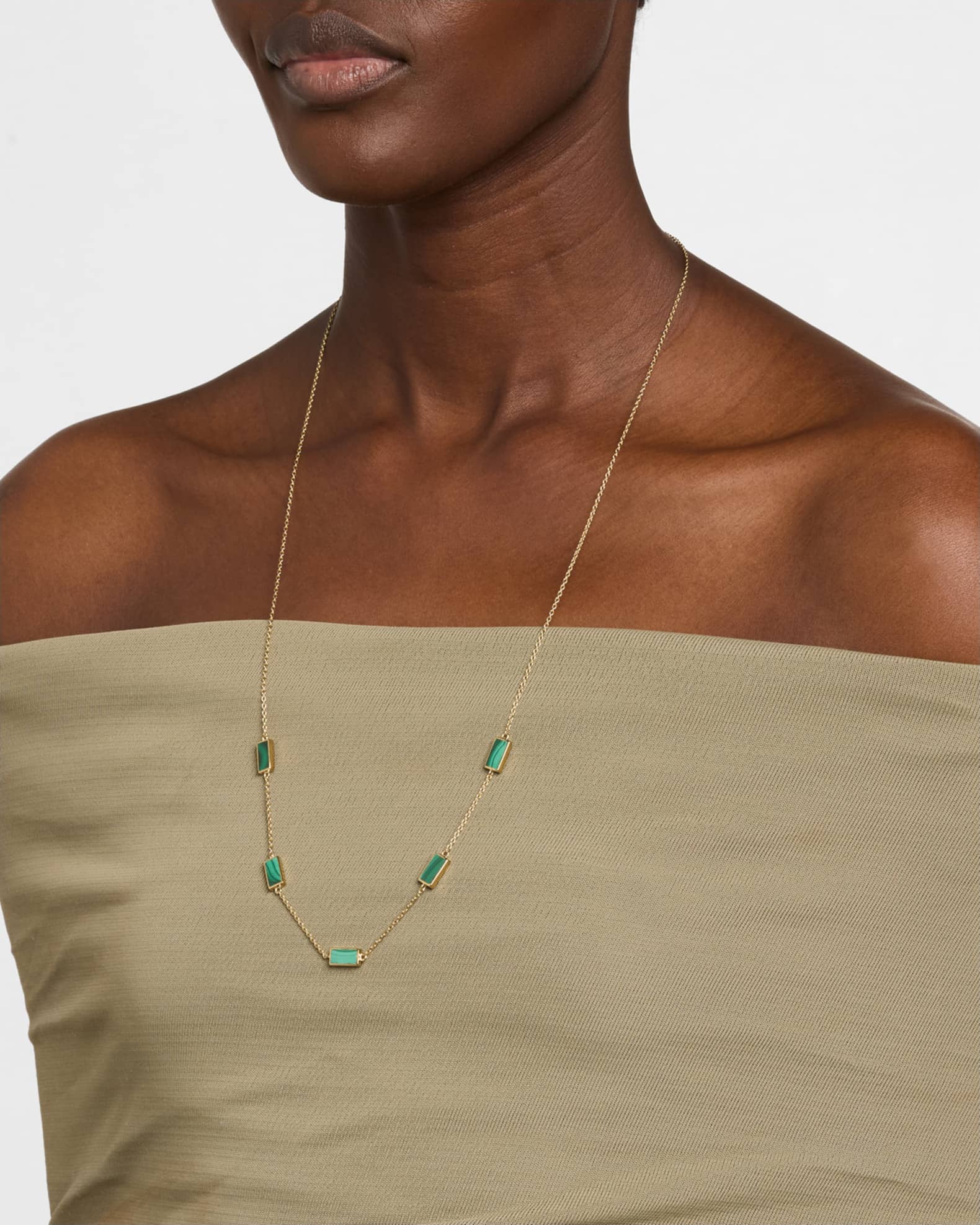 Jan Leslie Five Station Rectangle Dash Necklace | Neiman Marcus