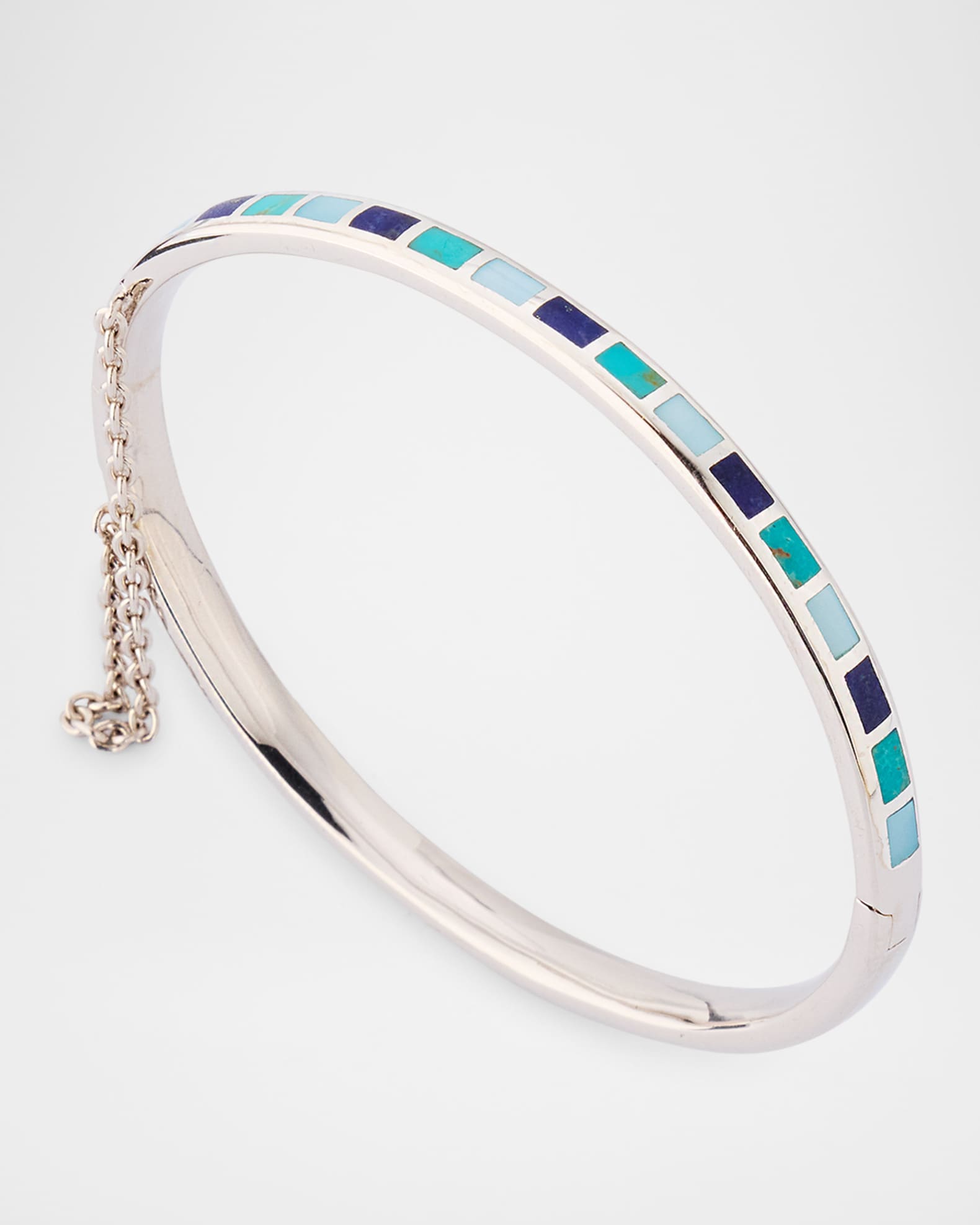 Jan Leslie Lapis, Blue MOP and Turquoise Dash Bangle Bracelet in ...